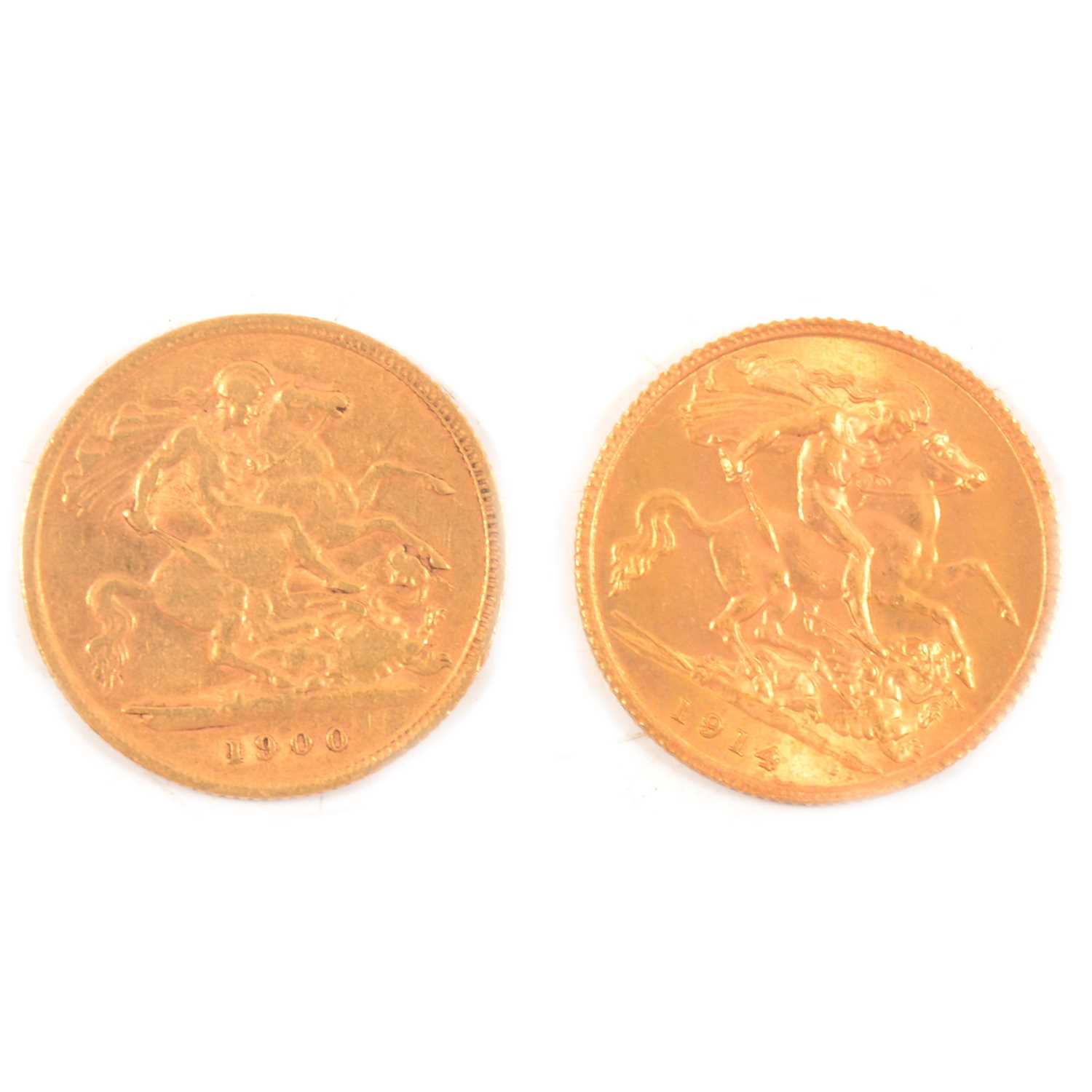 Lot 145 - Two Gold Half Sovereign Coins, Victoria