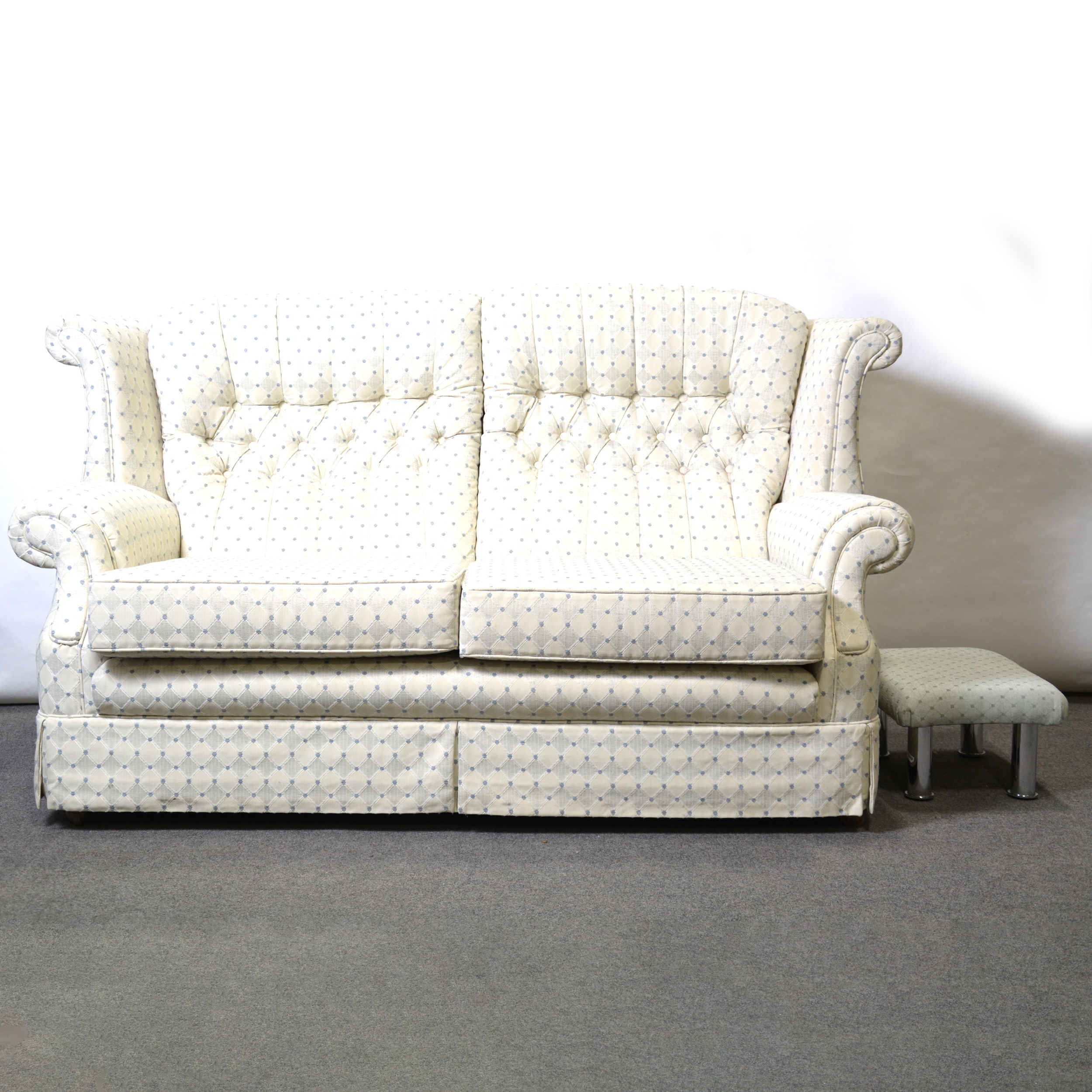 Lot 398 - Modern two seater sofa and two easy chairs,