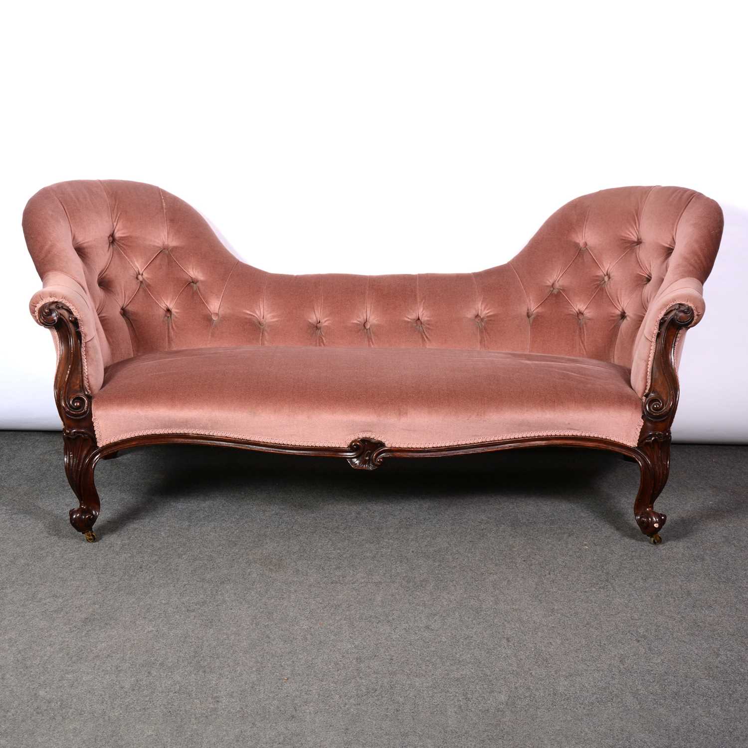 Lot 452 - Victorian double chair back sofa,