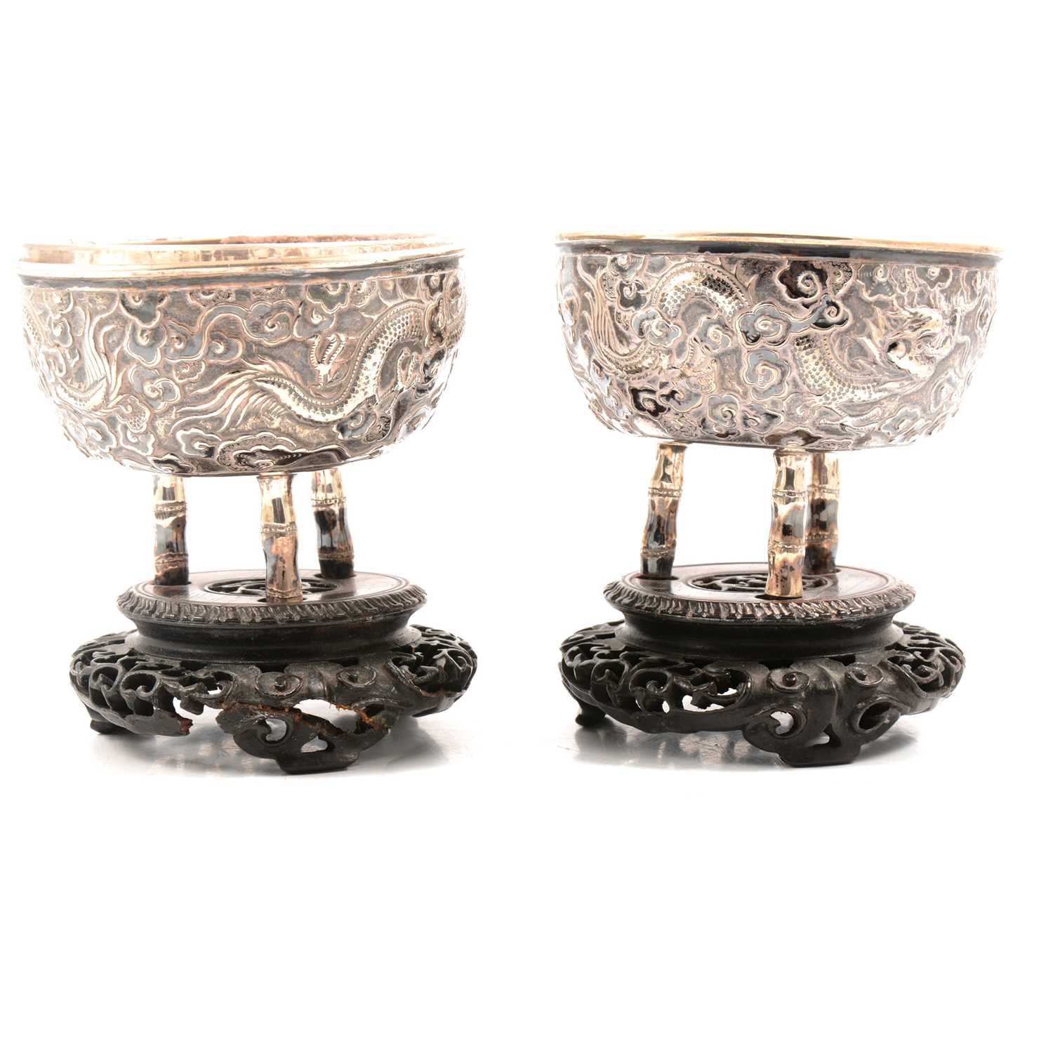 Lot 172 - Pair of Chinese silver bowls,