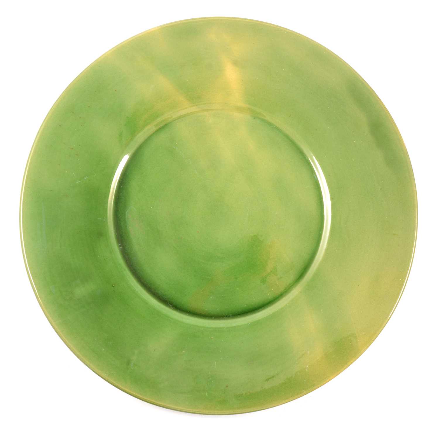 Lot 79 - Large modern green glazed platter, Provencal