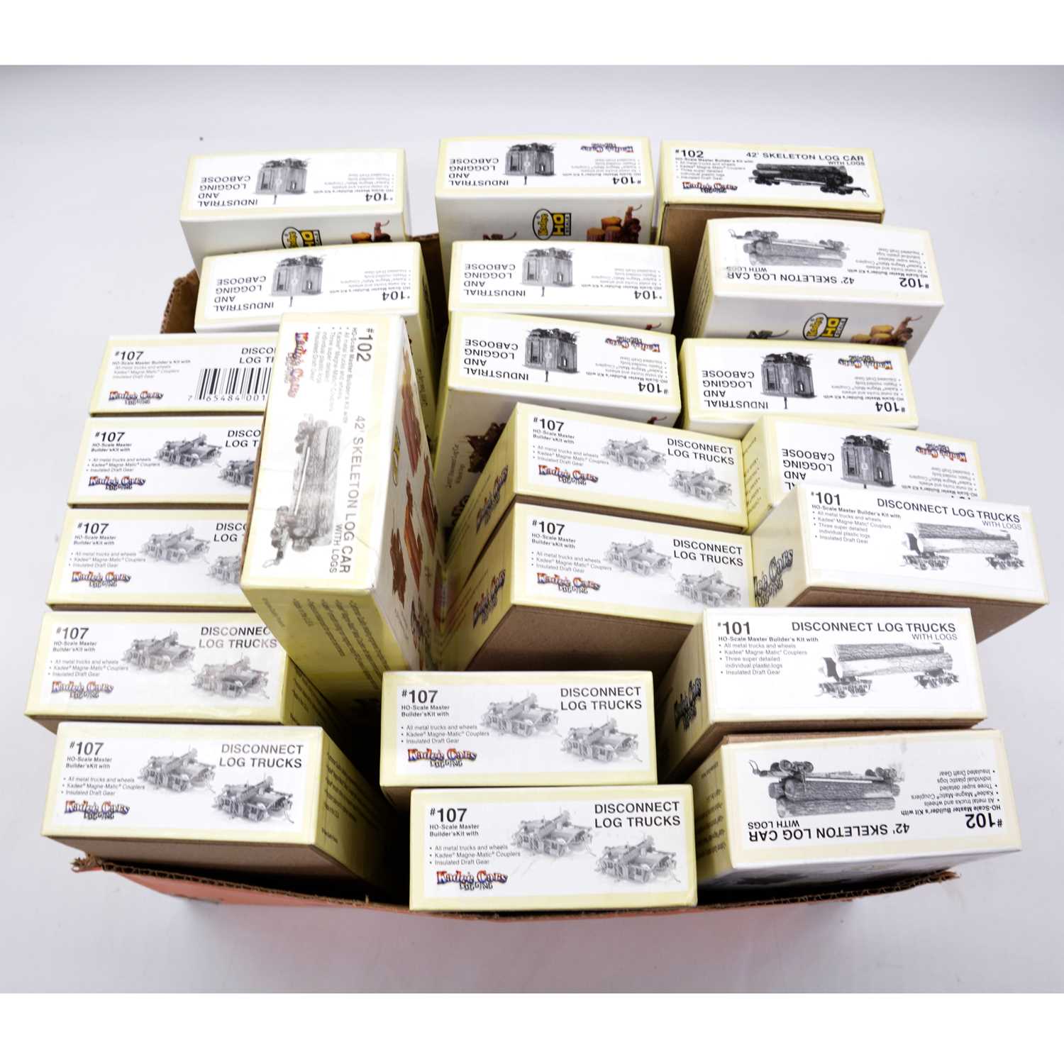 Lot 362 - Twenty-two Kadee Cars Logging HO gauge model