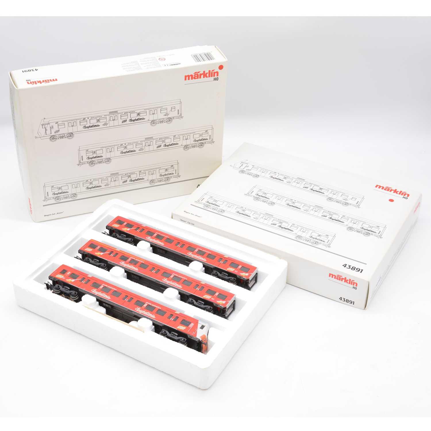 Lot 521 - Two Marklin HO gauge model railway 3-car