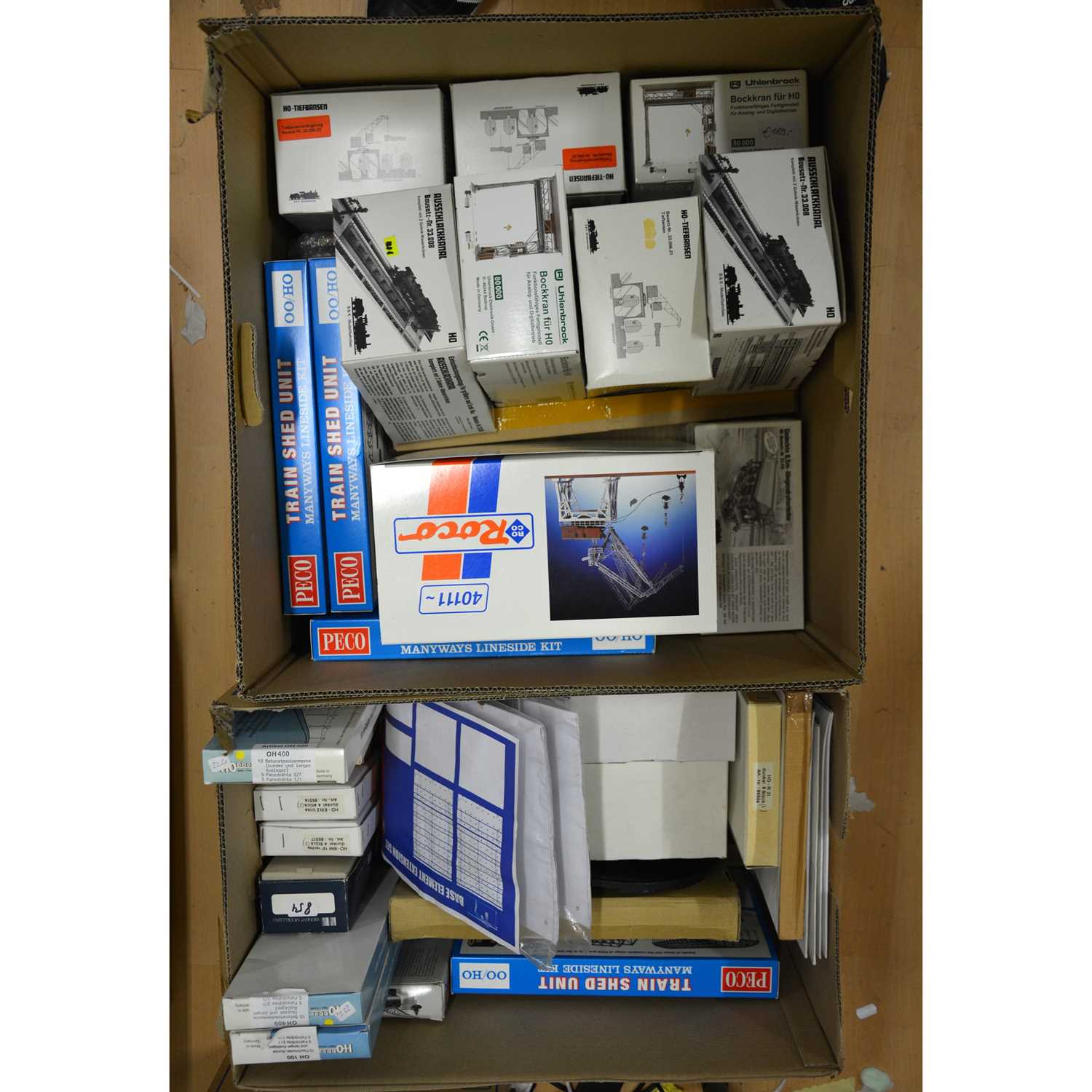 Lot 477 - Two boxes of HO gauge model railway