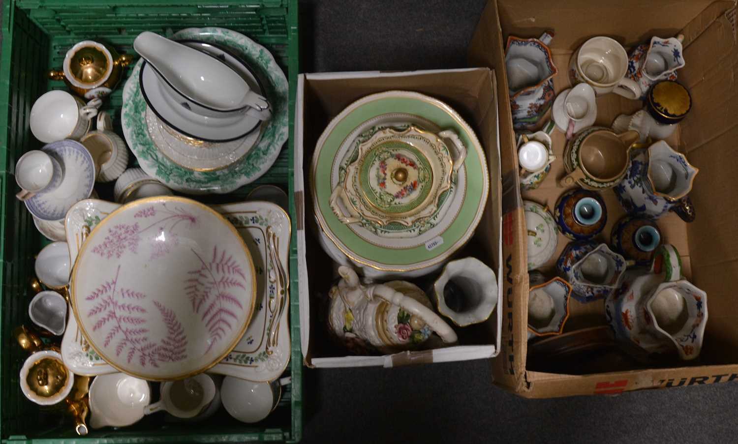 Lot 23 - Box of Victorian ceramics including Mason's