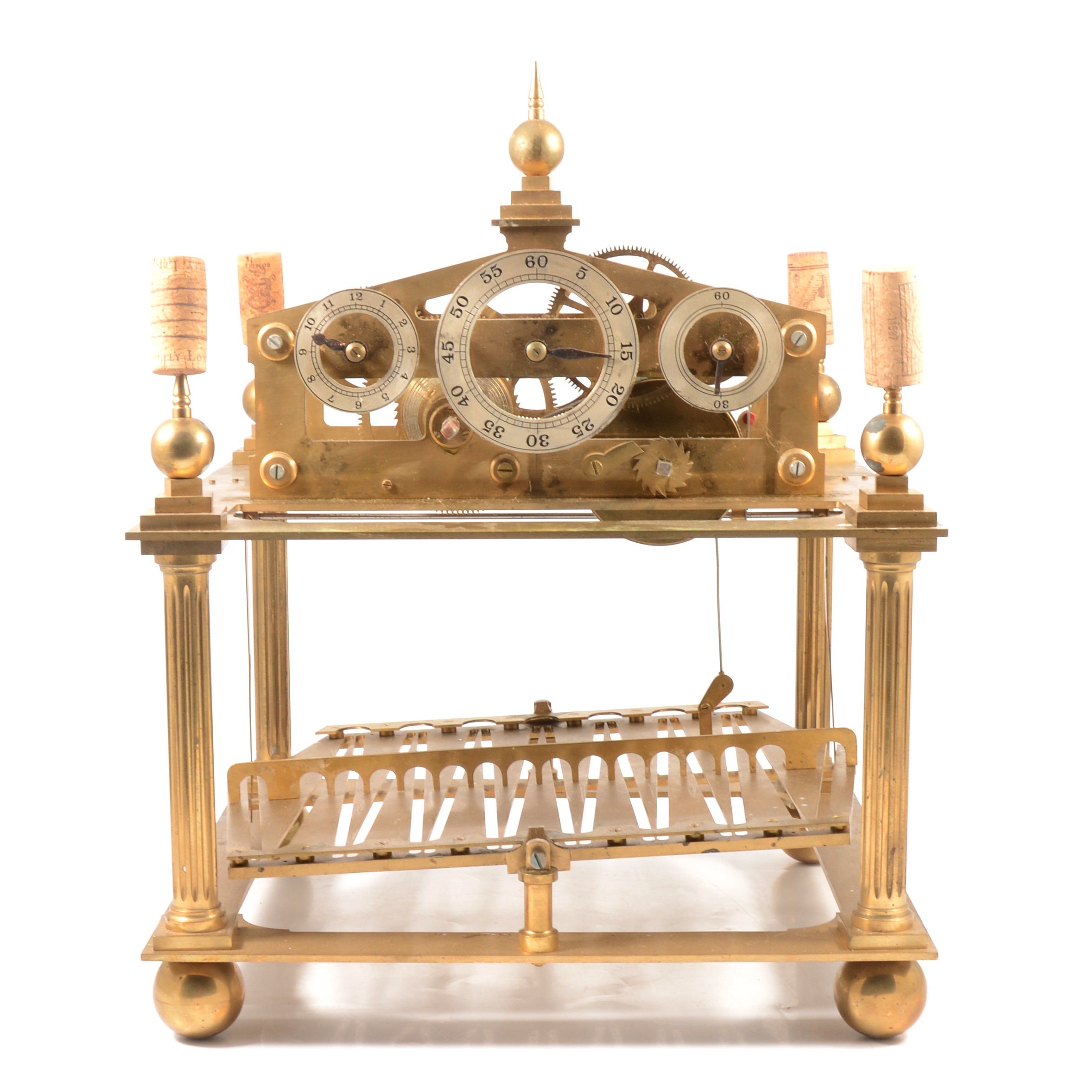 Lot 123 - Congreve brass rolling ball clock,
