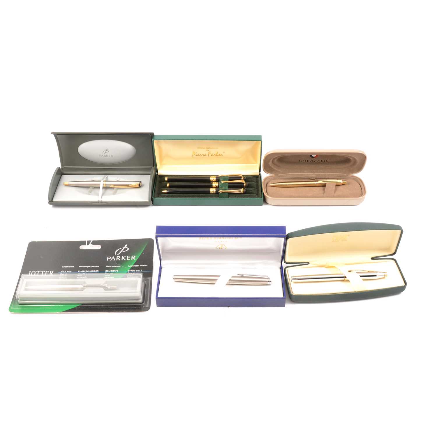 Lot 256 - Six ball point pens, including some sets,