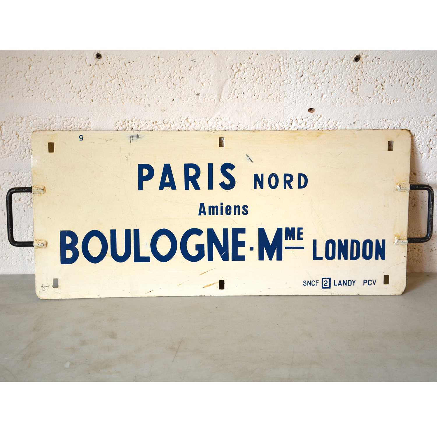 Lot 250 - French SNCF railway train metal plate sign
