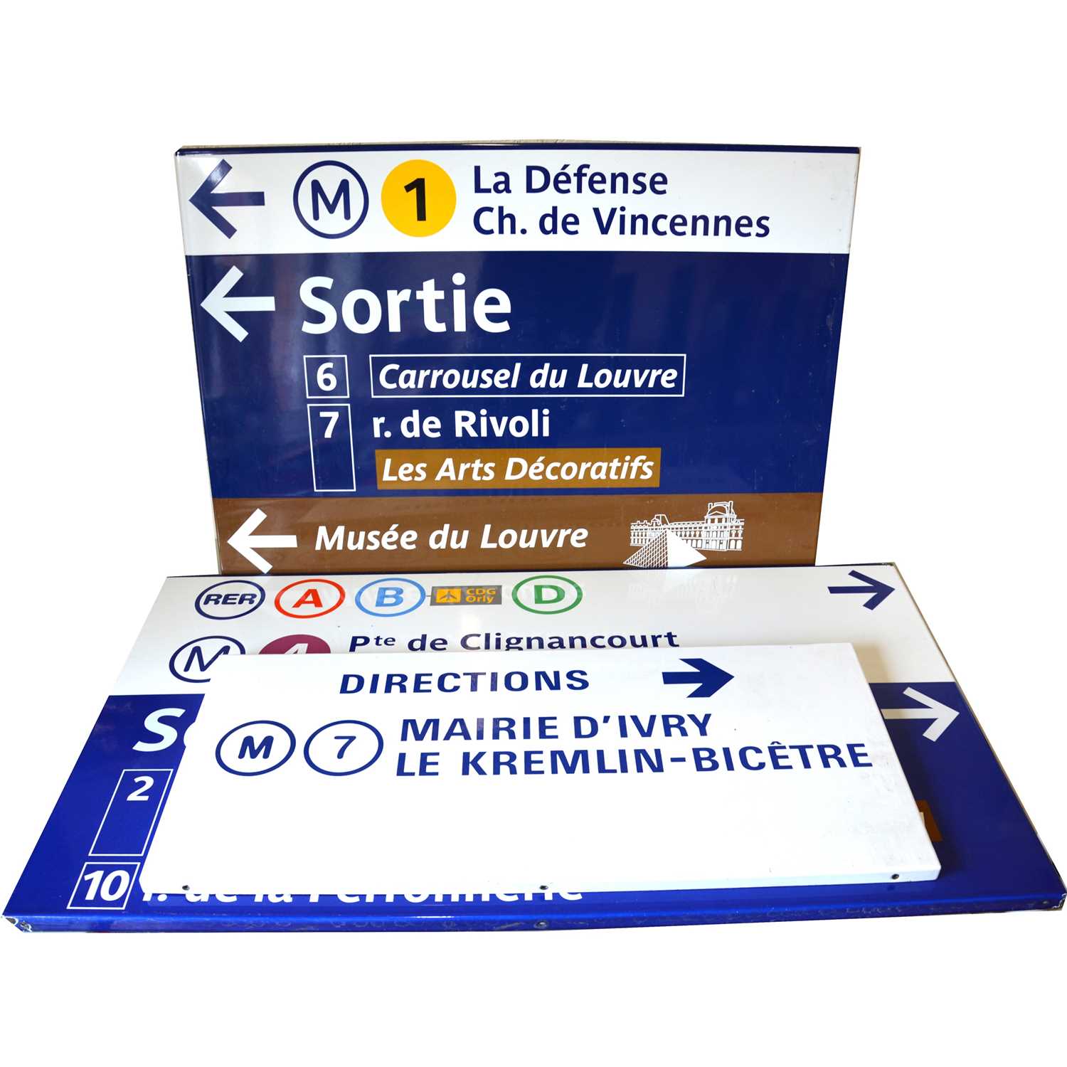 Lot 219 - Three original French railway station enamel