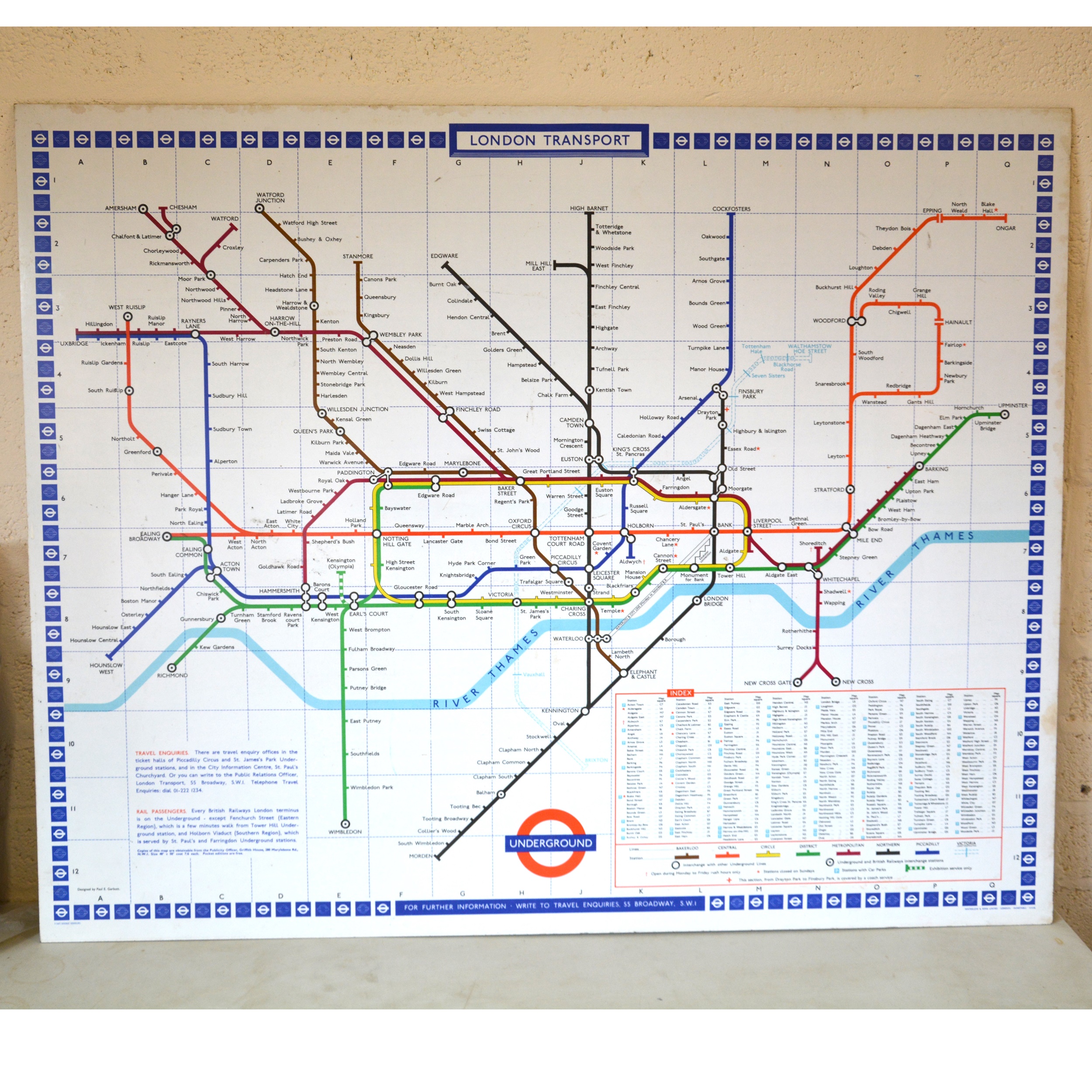 Lot 220 - Original London Underground Tube system map