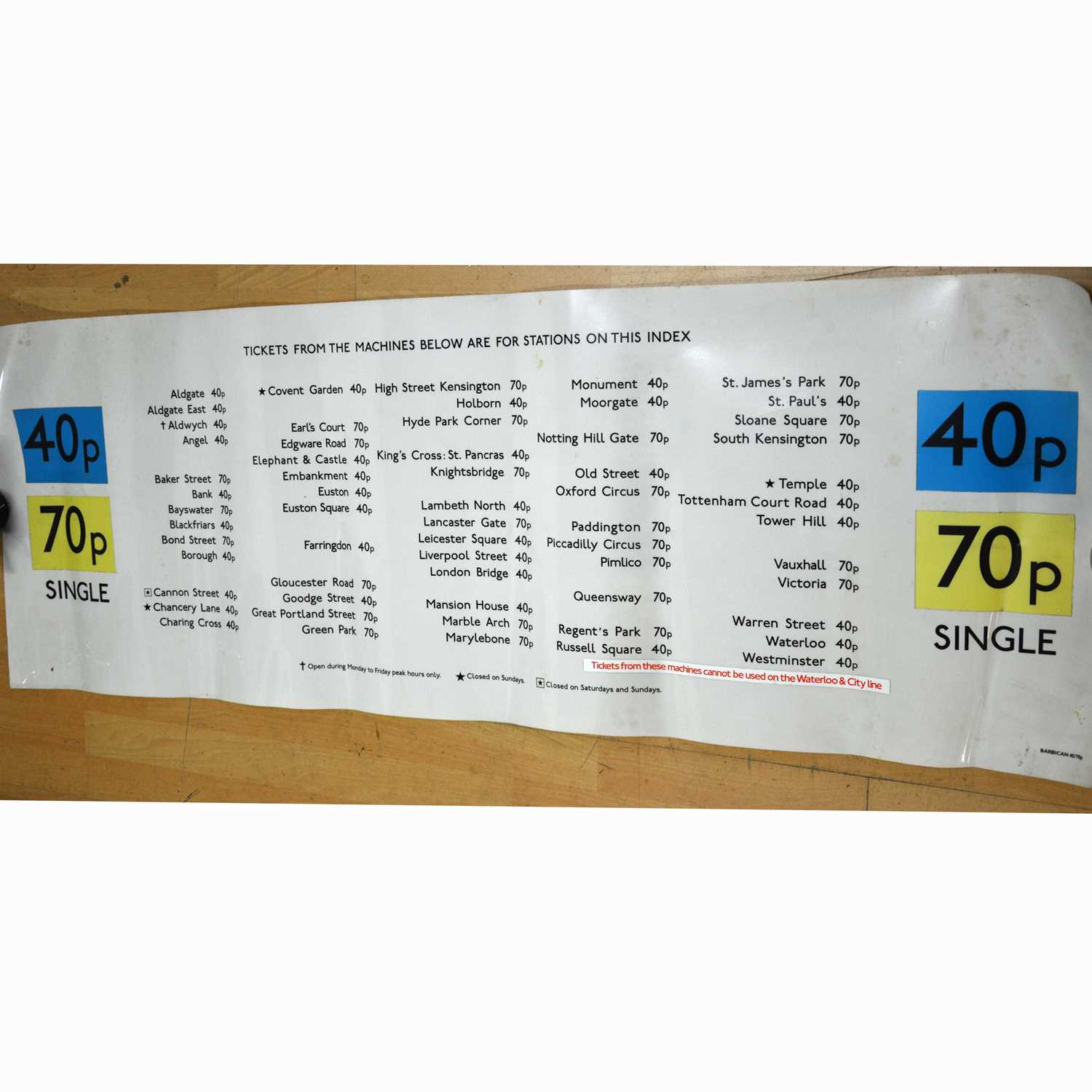 Lot 220 - Original London Underground Tube system map