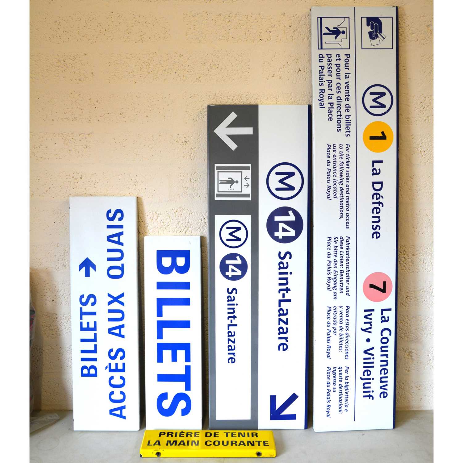 Lot 208 - Five French railway train enamel signs