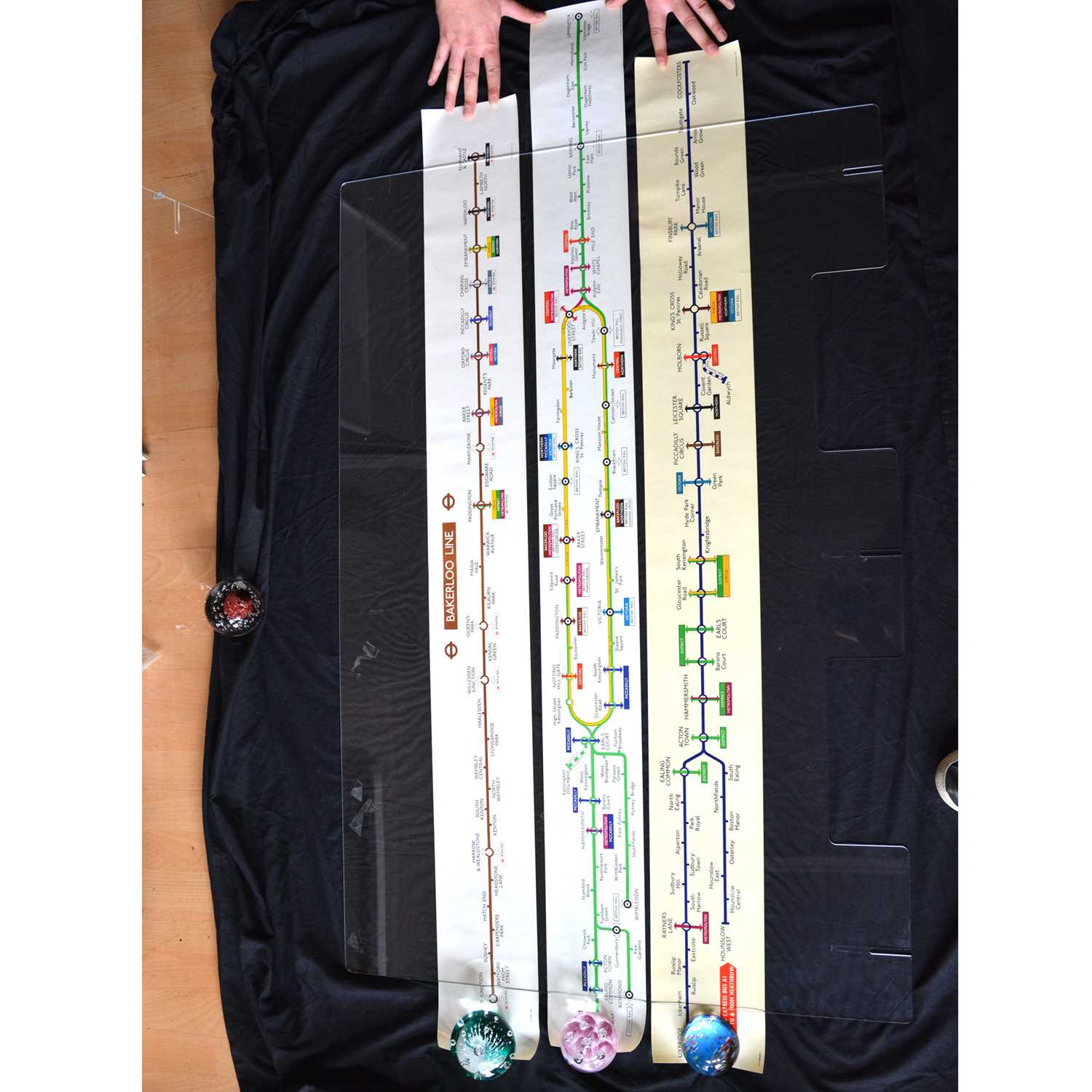 Lot 277 - Three London Underground carriage line route