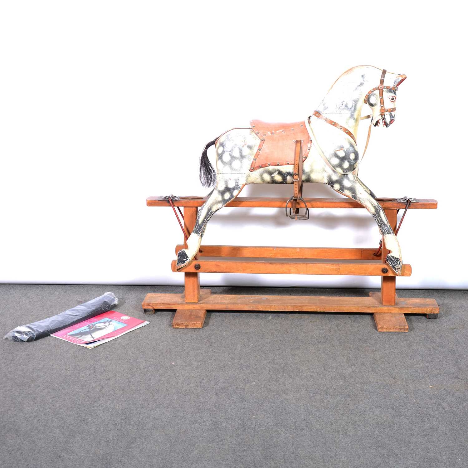 Lot 560 - Victorian painted wood rocking horse, small