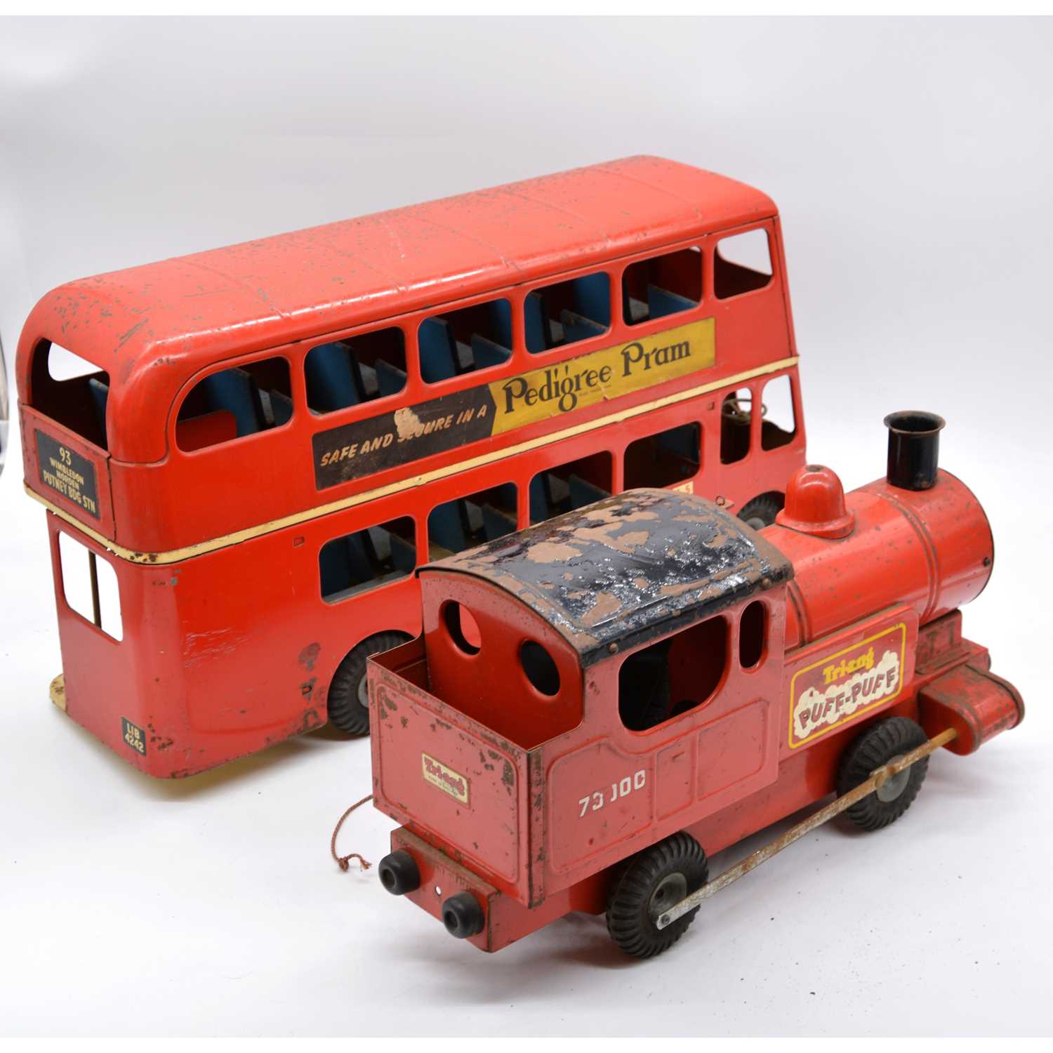 Lot 1042 - Tri-ang Double-decker bus and Puff-puff