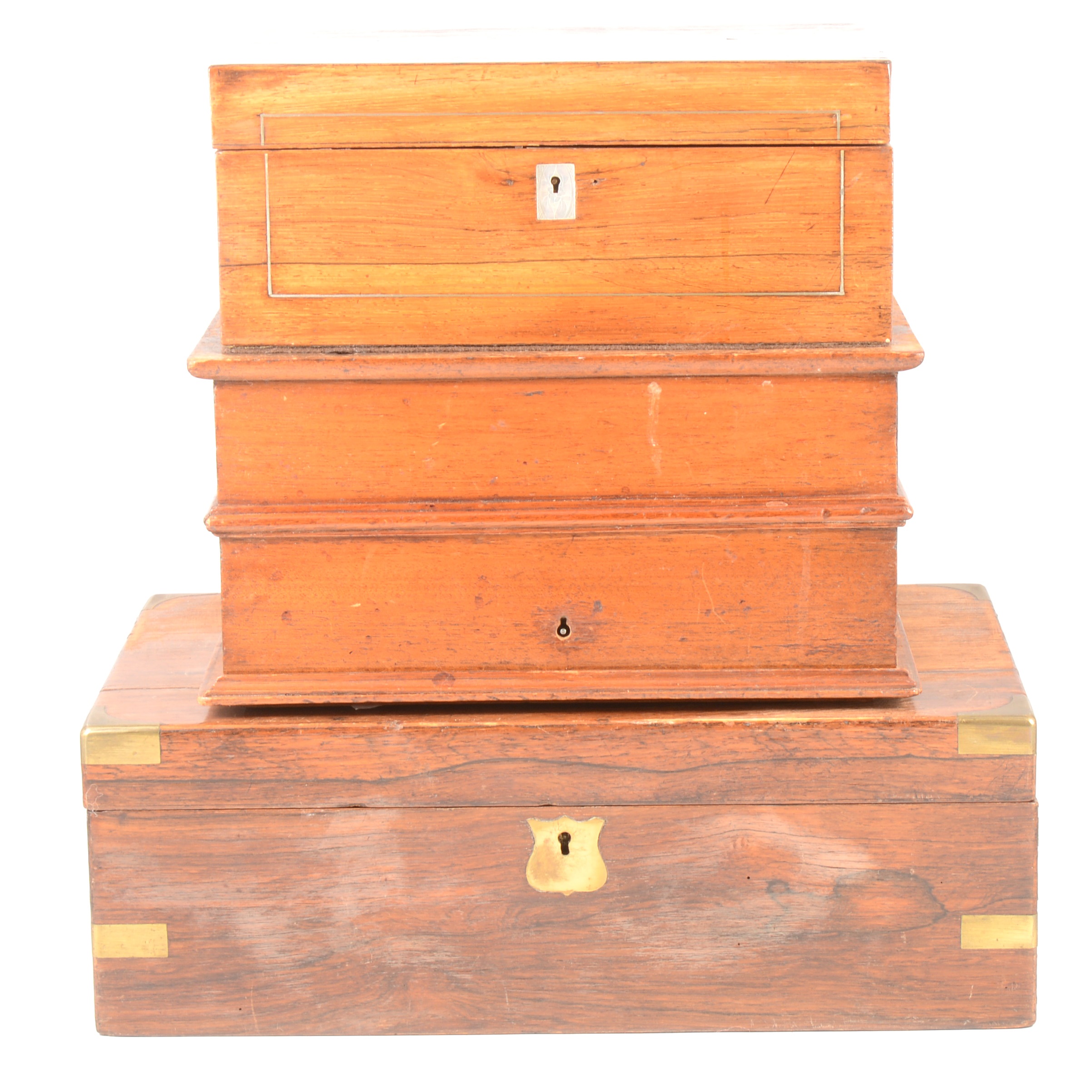 Lot 170 - Walnut tambour-topped writing slope, and