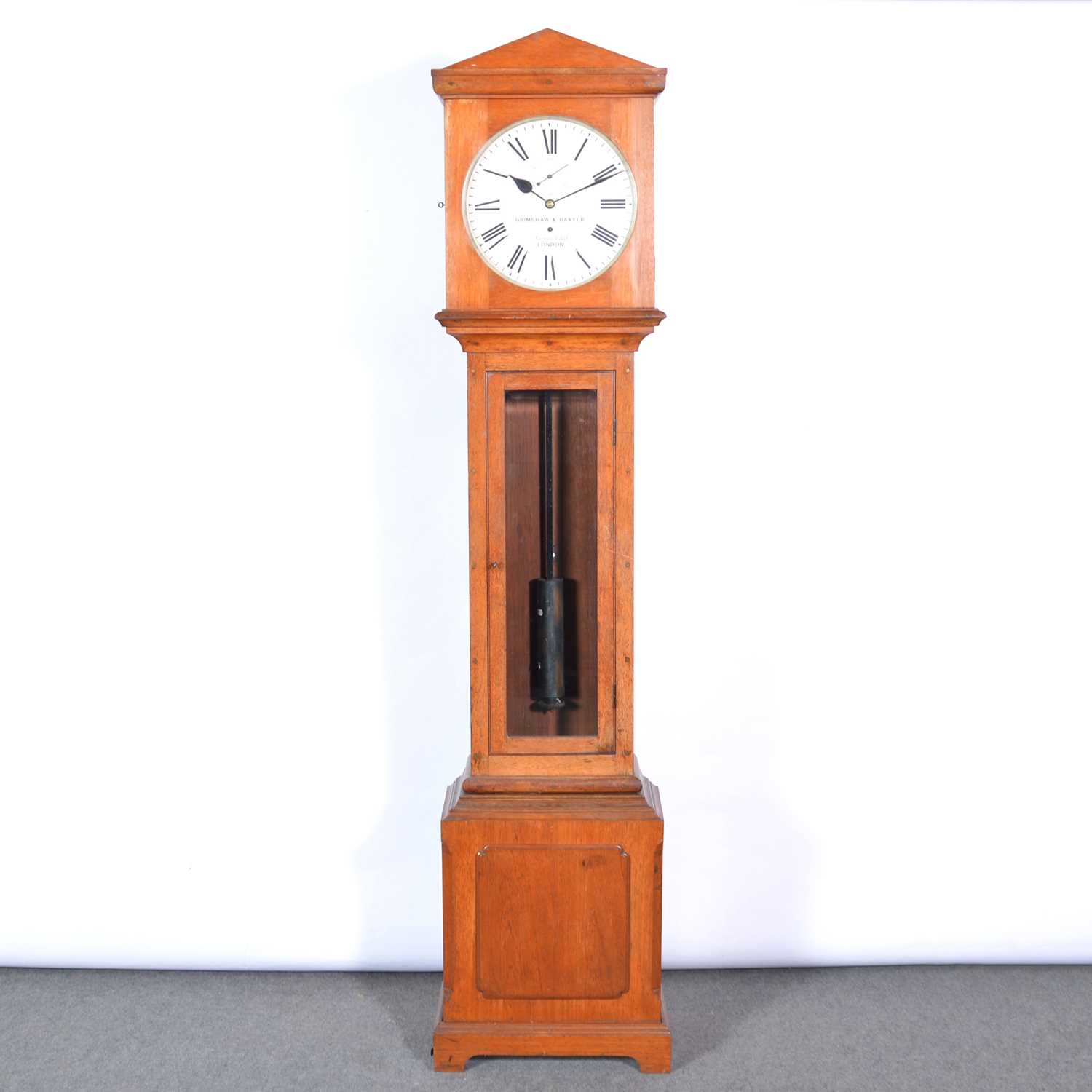 Lot 508 - Oak regulator longcase clock,