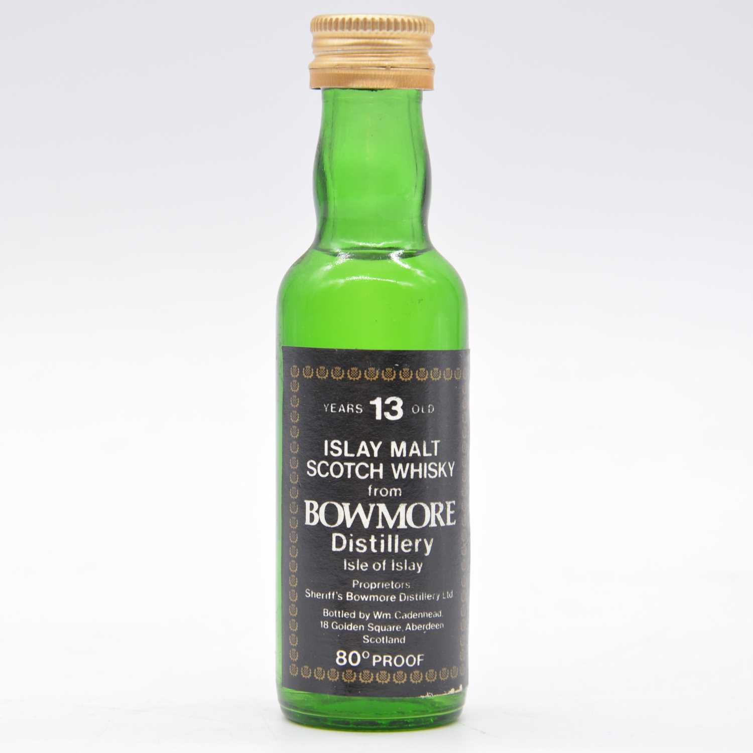 Lot 626 - Bowmore, 13 year old, Cadenhead's miniature,
