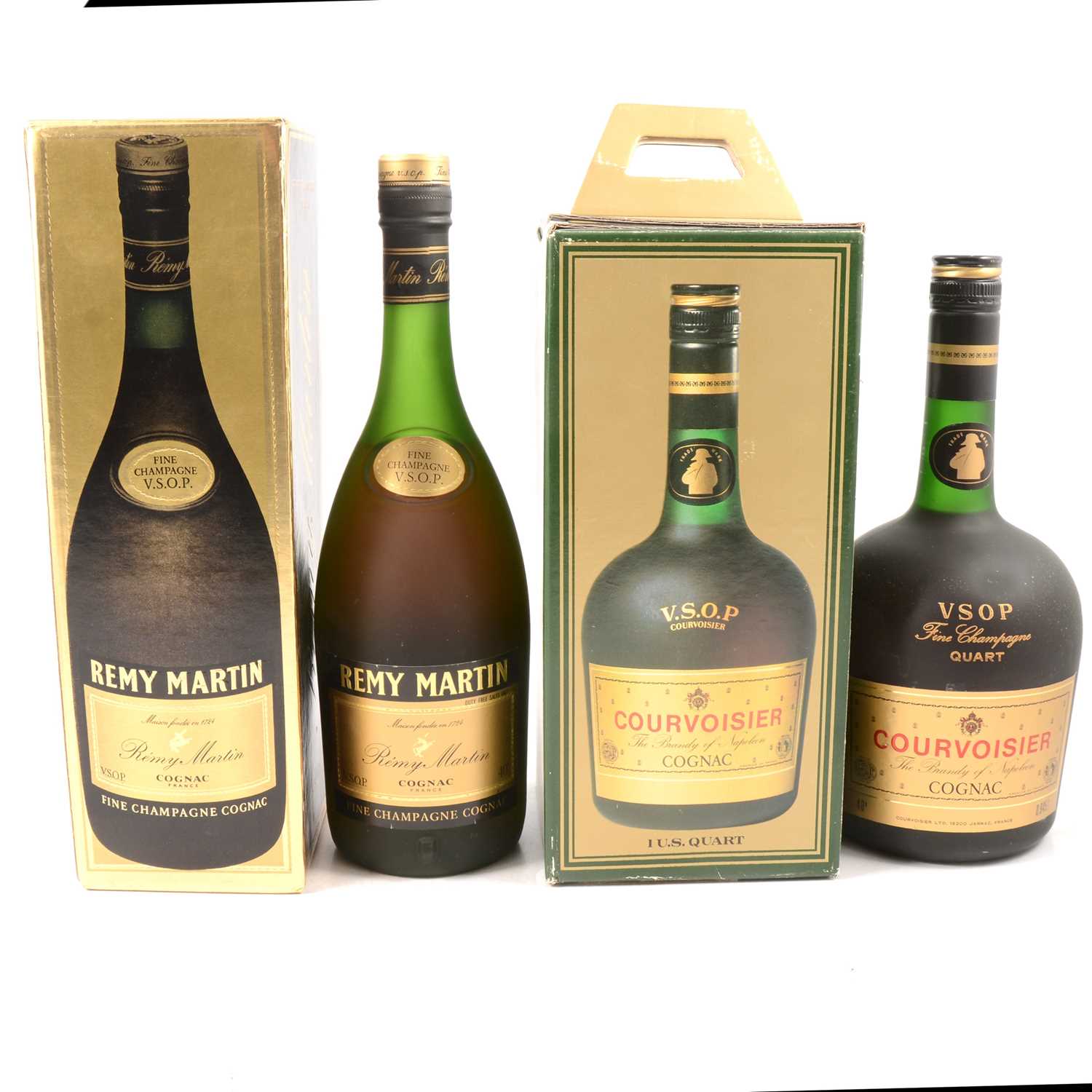 Lot 548 - Two bottles of fine Champagne Cognac, 1980s