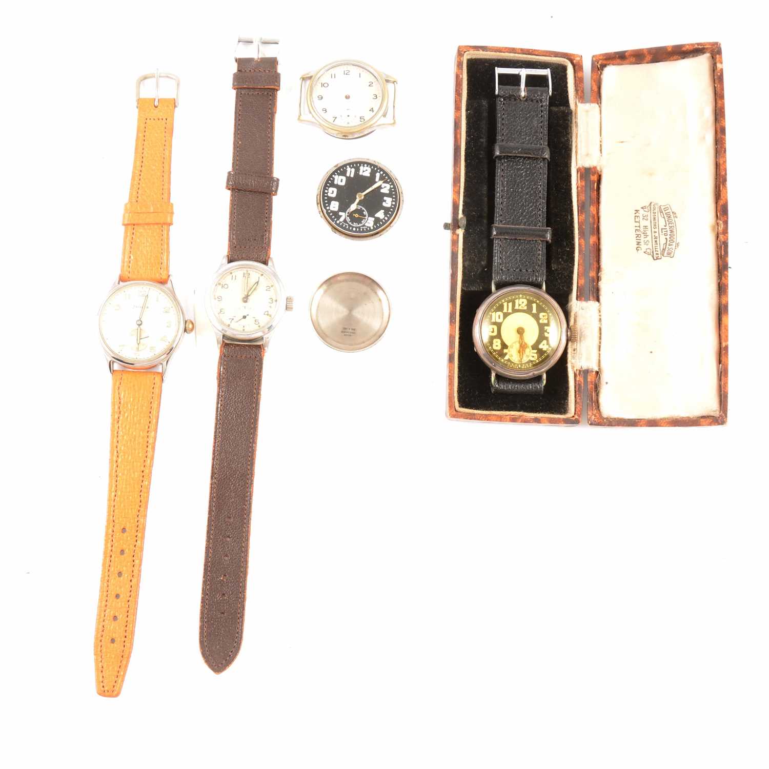 Lot 444 - Army Trade Pattern military wristwatch, and