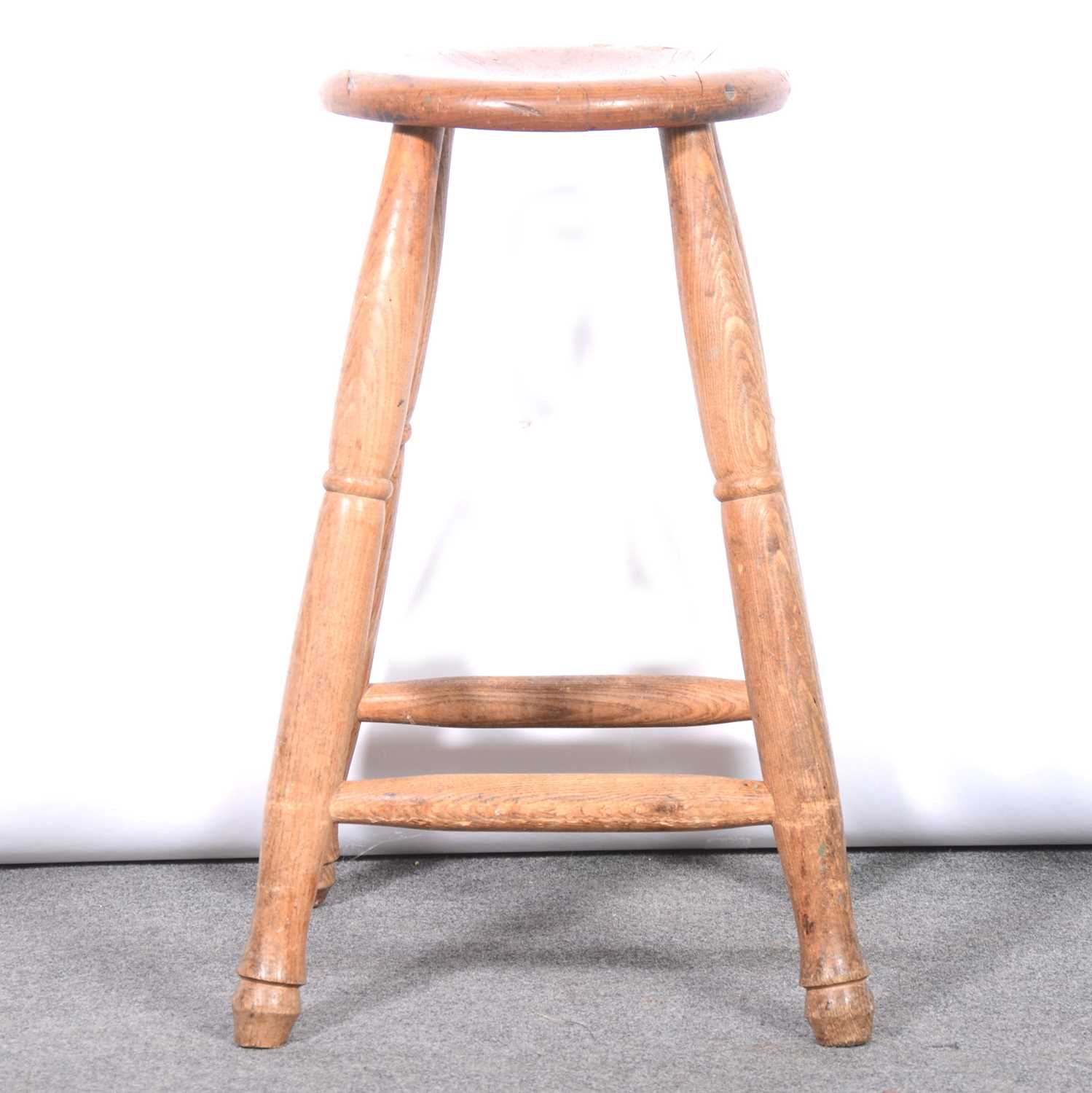 Lot 371 - Elm stool,