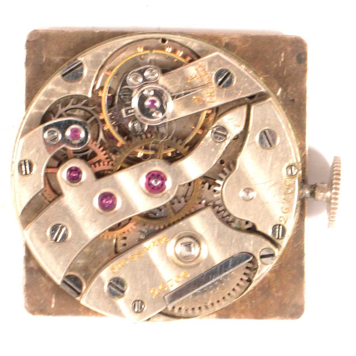 Lot 291 - Vintage watch movement and Cartier dial,