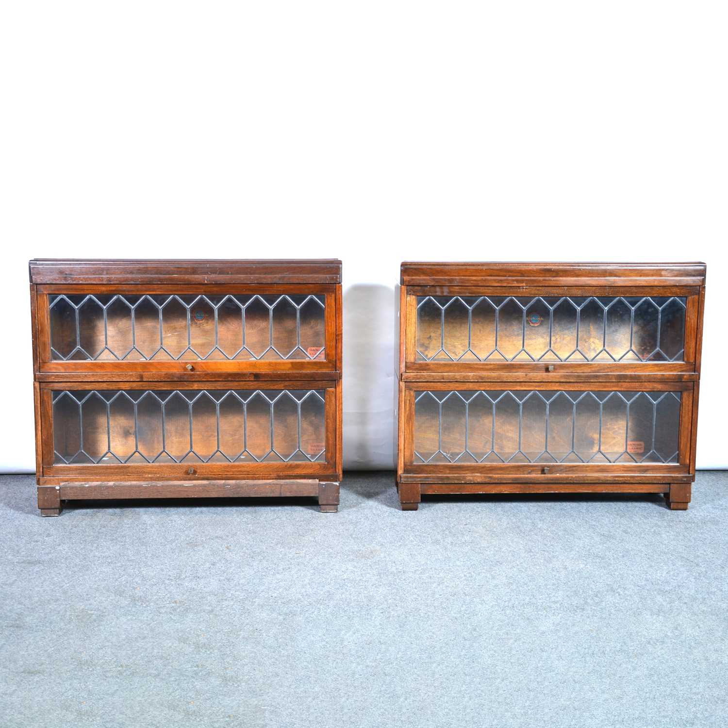 Lot 382 - Four Globe Wernicke bookcase sections,