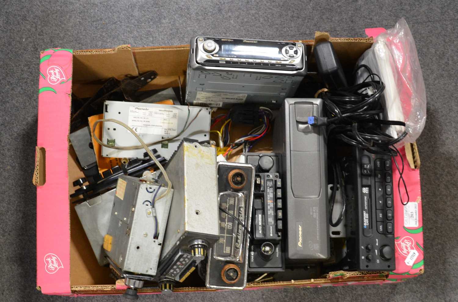 Lot 203 - Seven vintage car radio units, including