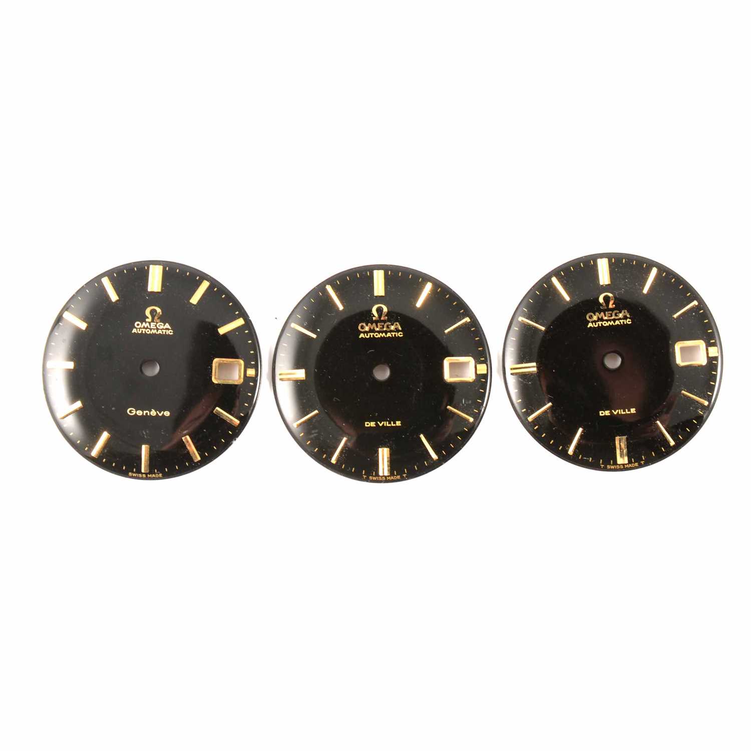 Lot 419 - Three Omega De Ville watch dials,