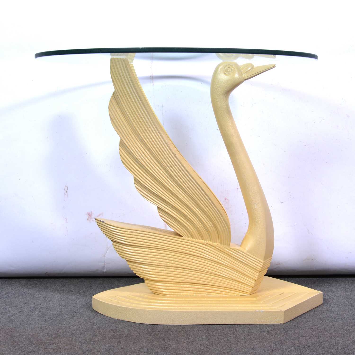 Lot 399 - Art Deco style glass-top Swan table