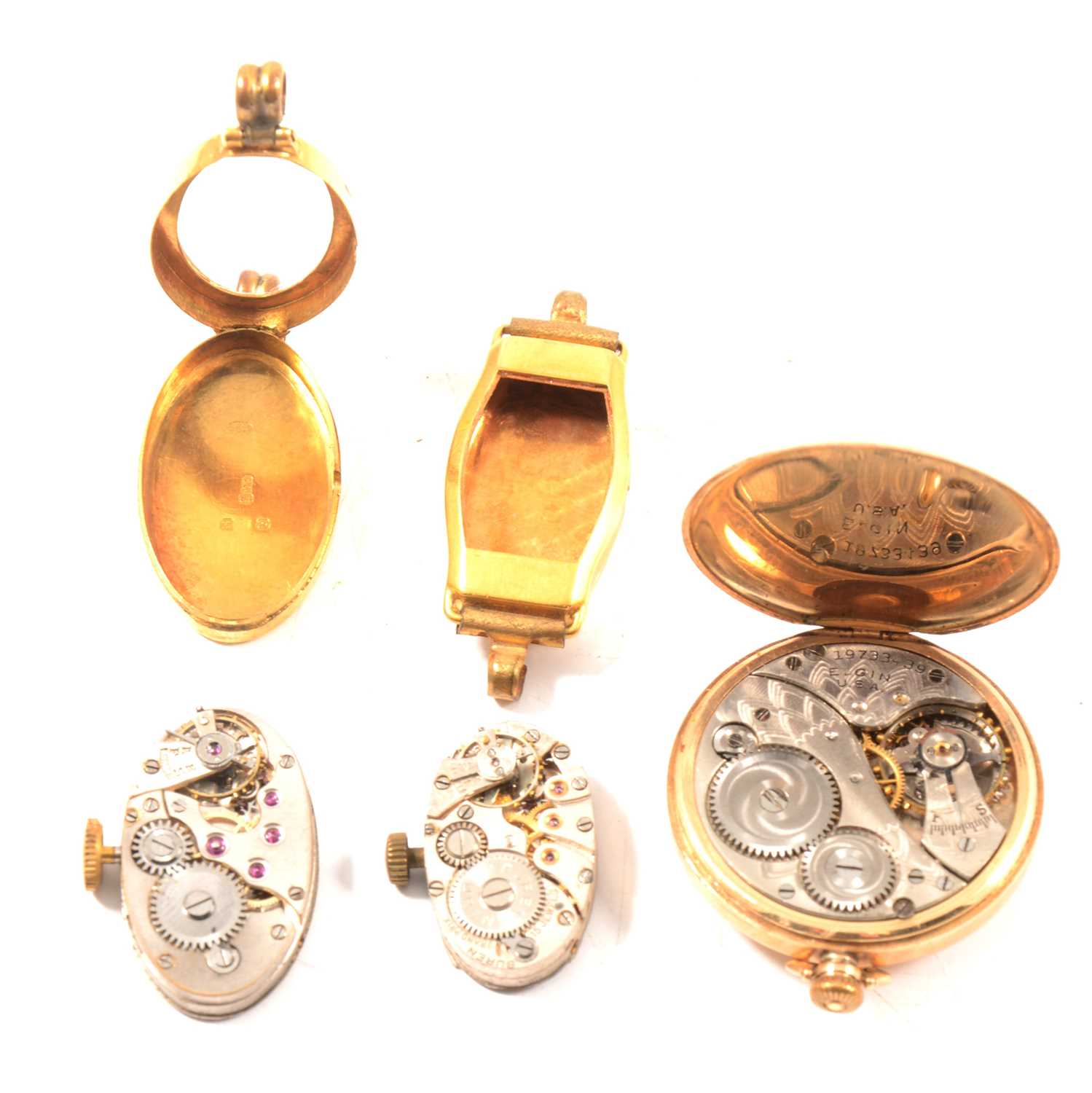 Lot 269 - Elgin 14k gold cased fob watch,