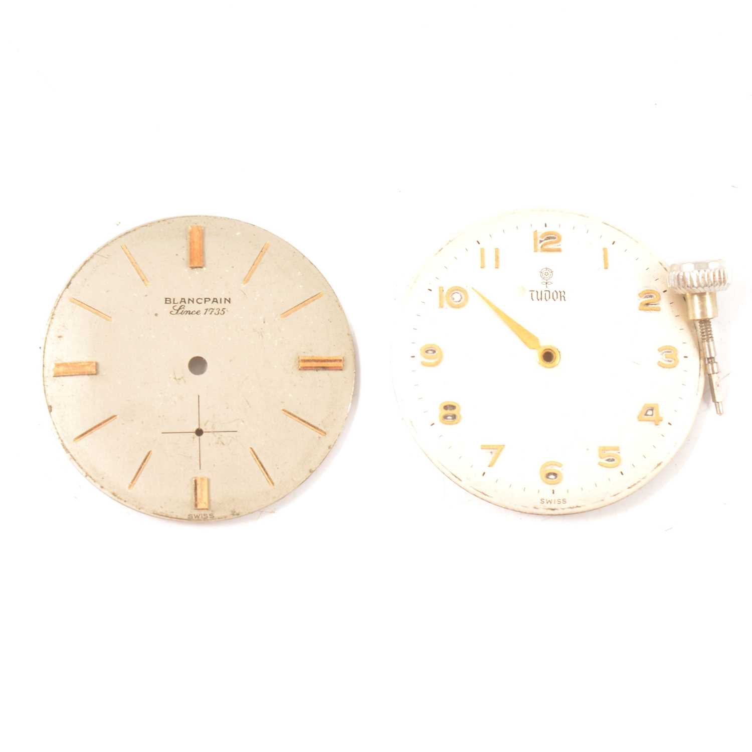Lot 338 - Blancpain watch dial, Tudor watch dial and a