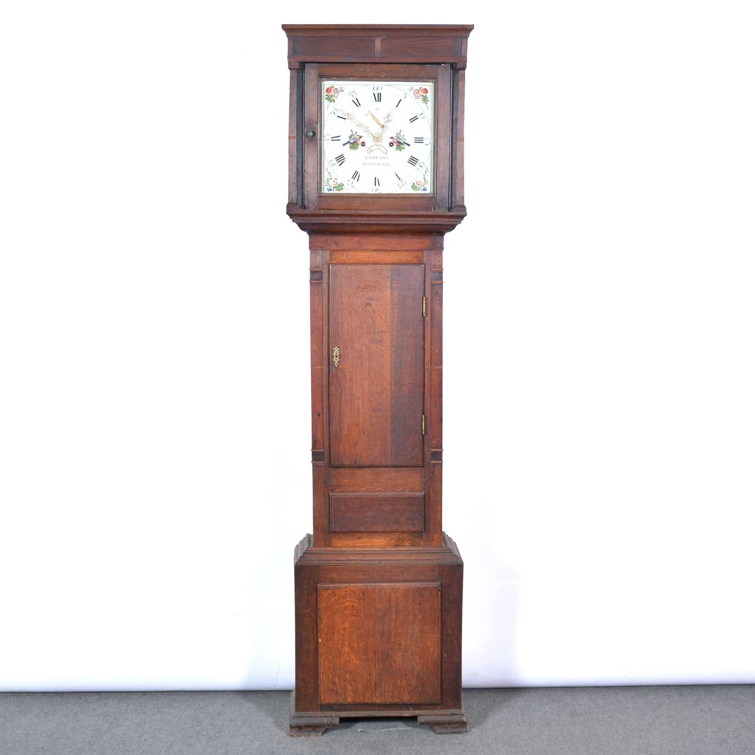 Lot 503 - Oak longcase clock,