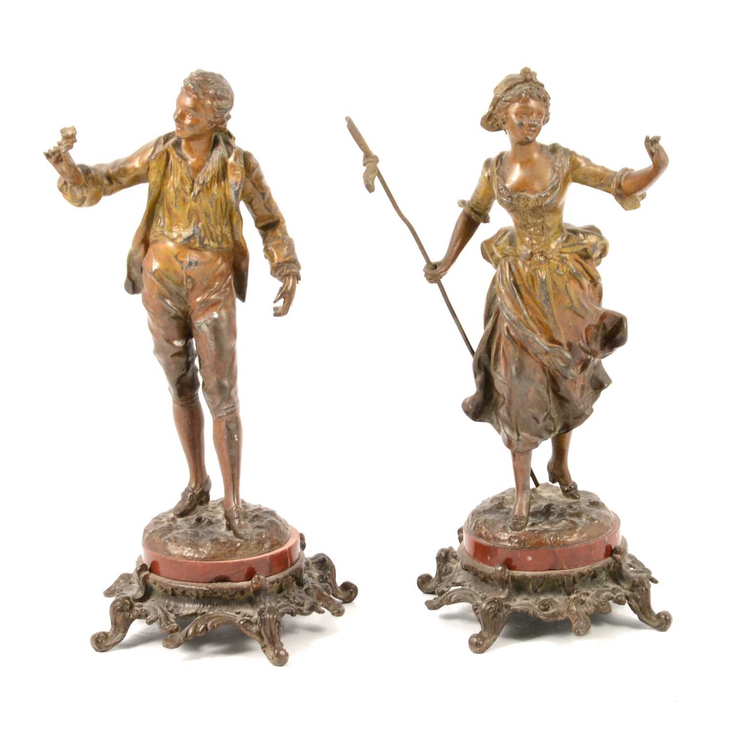 Lot 105 - After Rancoulet, pair of bronzed spelter