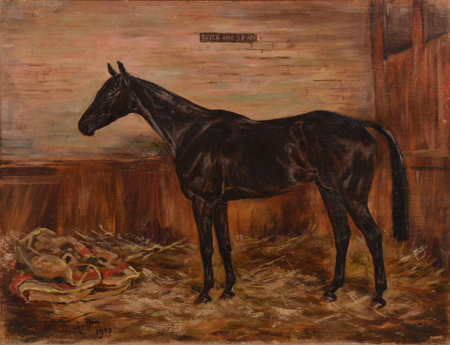 Lot 459 - W Wasdell Trickett, Horse in a stable,