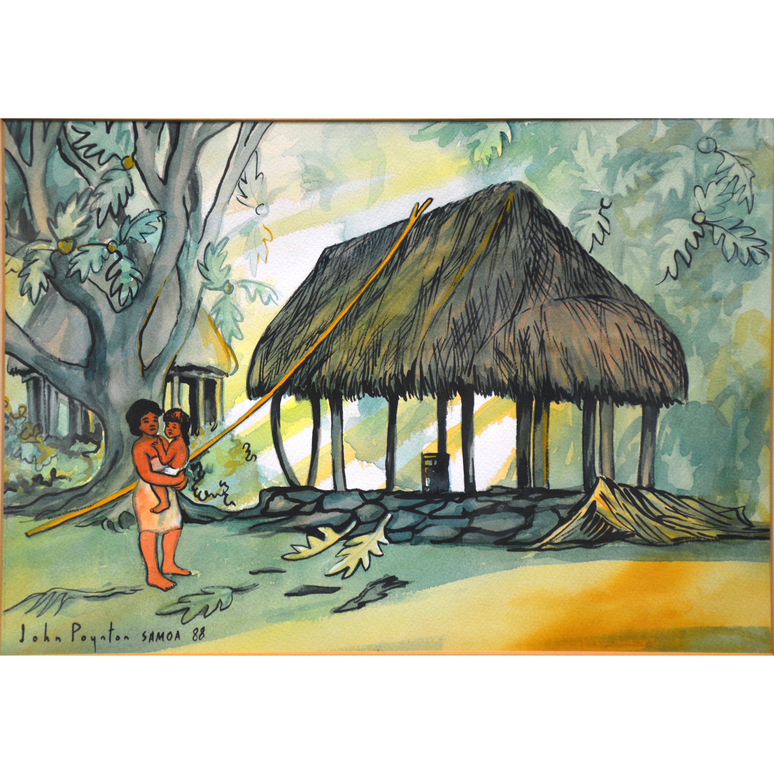 Lot 515 - John Poynton, a pair of villages scenes in