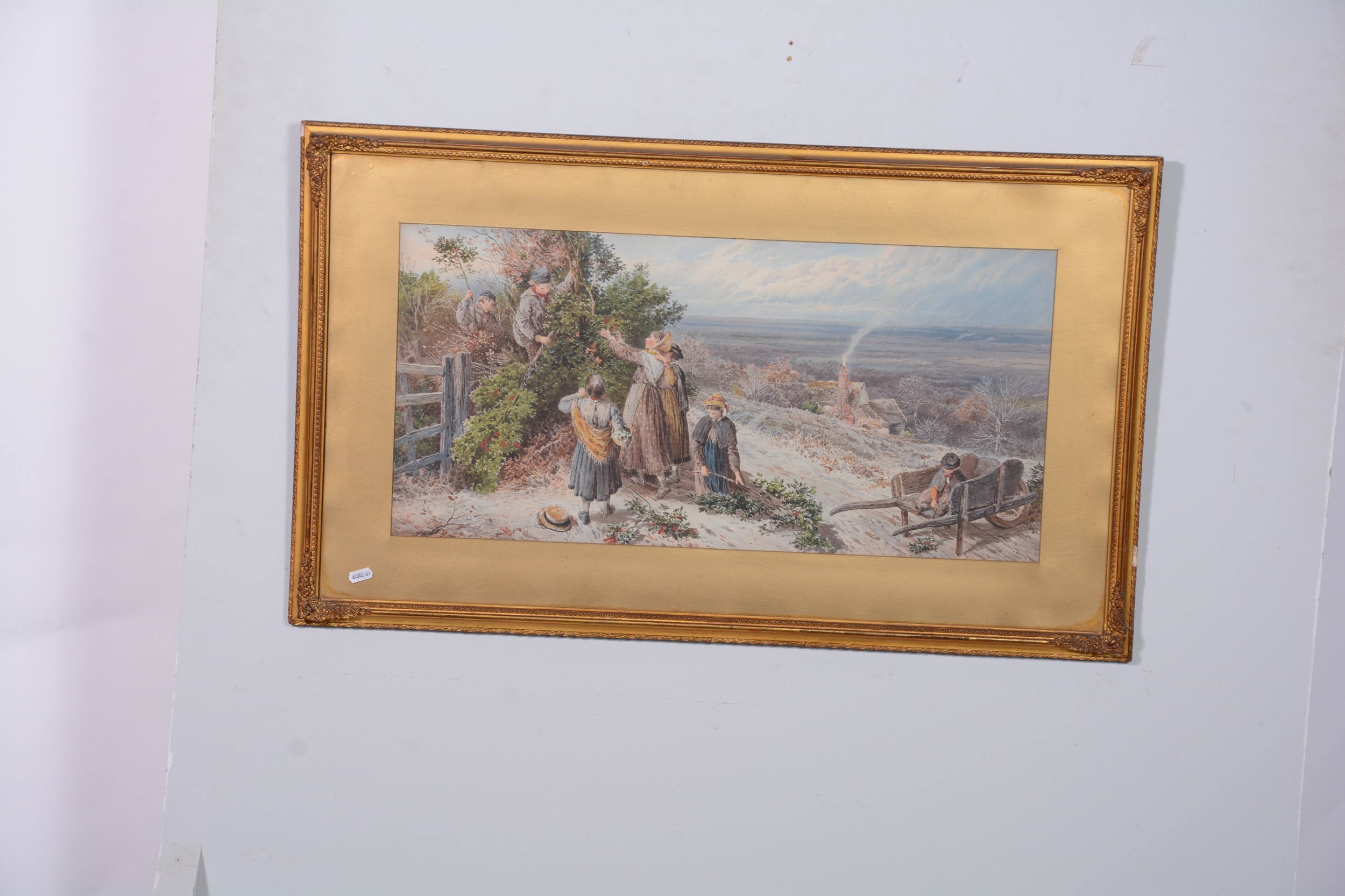 Lot 420 - After Myles Birket Foster, Gathering Holly