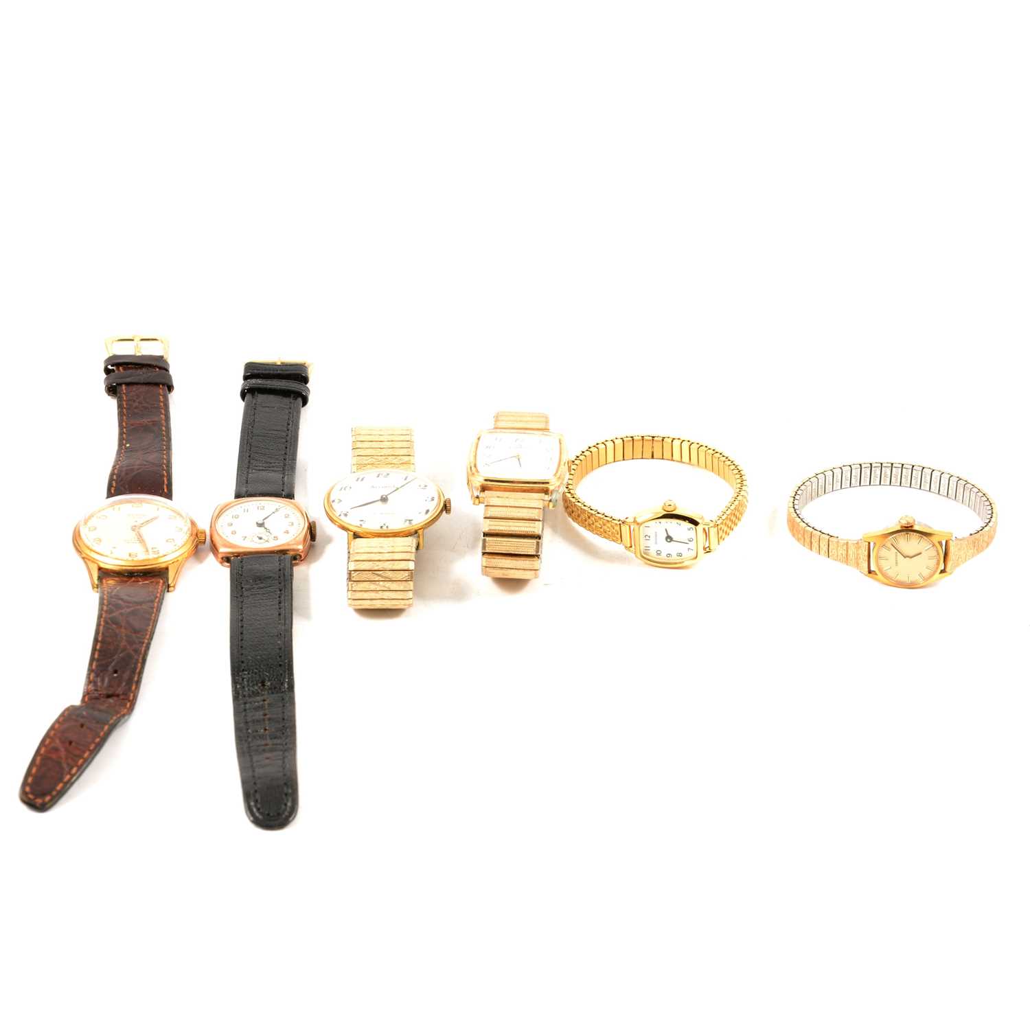 Lot 365 - A collection of wristwatches, one 9 carat