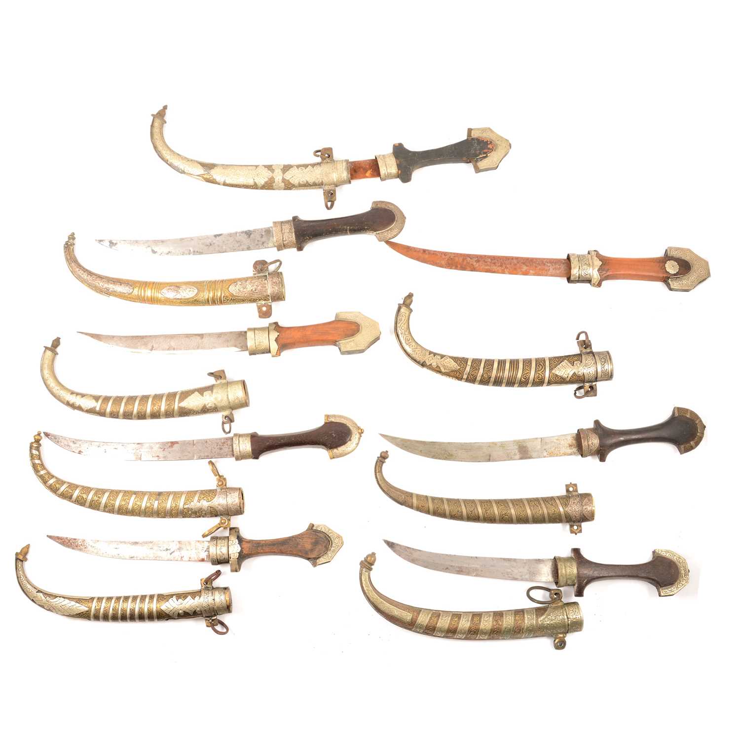 Lot 90 - Collection of eight jambiyas