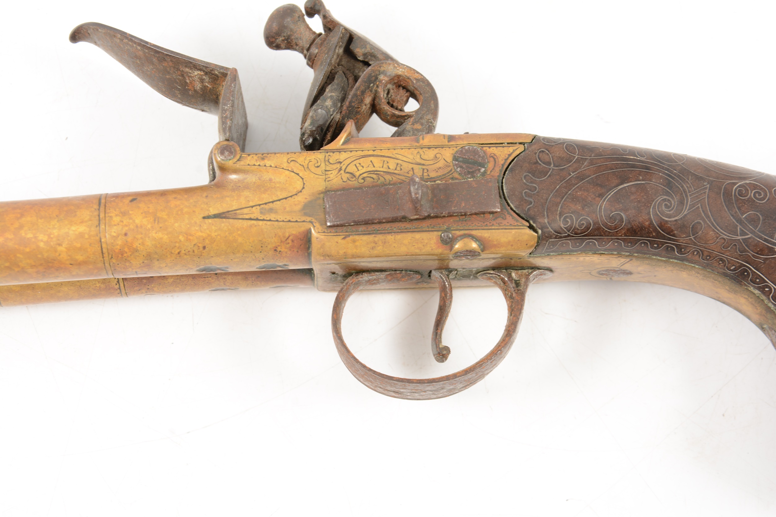Lot 6 - Flintlock boxlock side-by-side double barrel