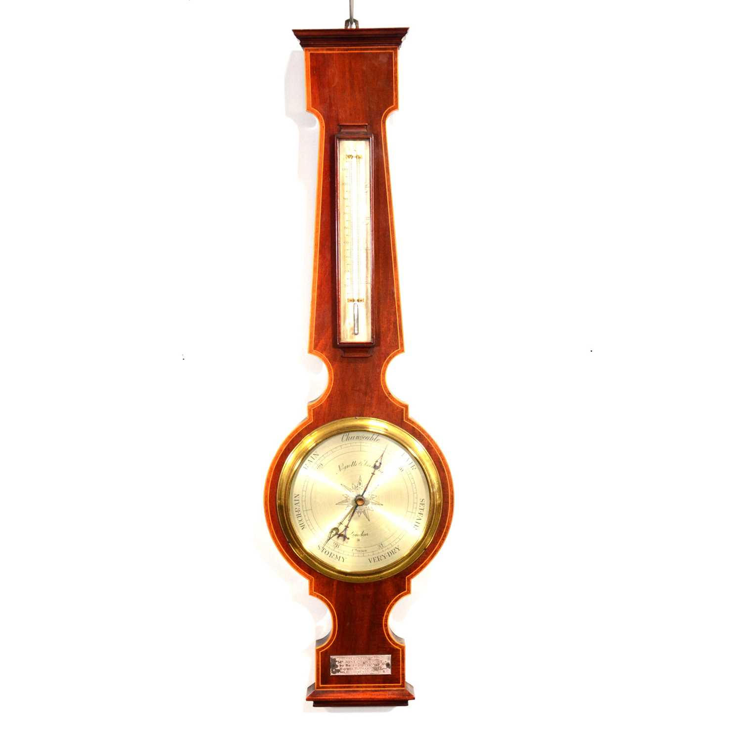 Lot 568 - Late Victorian inlaid mahogany banjo