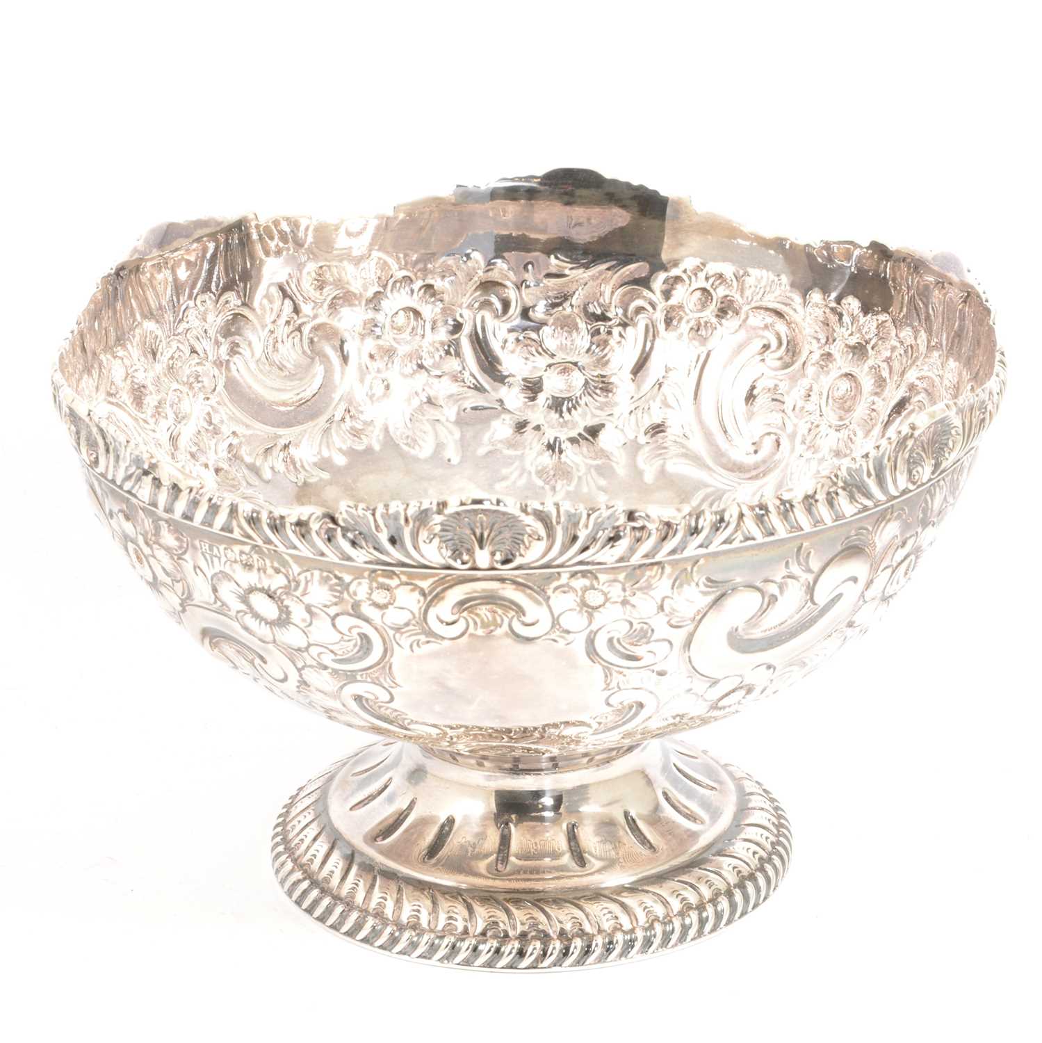 Lot 253 - Late Victorian silver pedestal rose bowl by