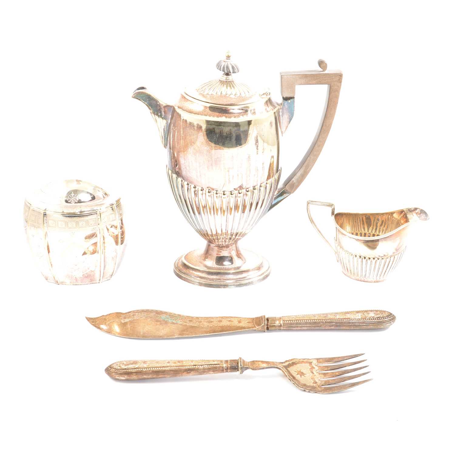 Lot 224 - Silver-plated ware, one box including two