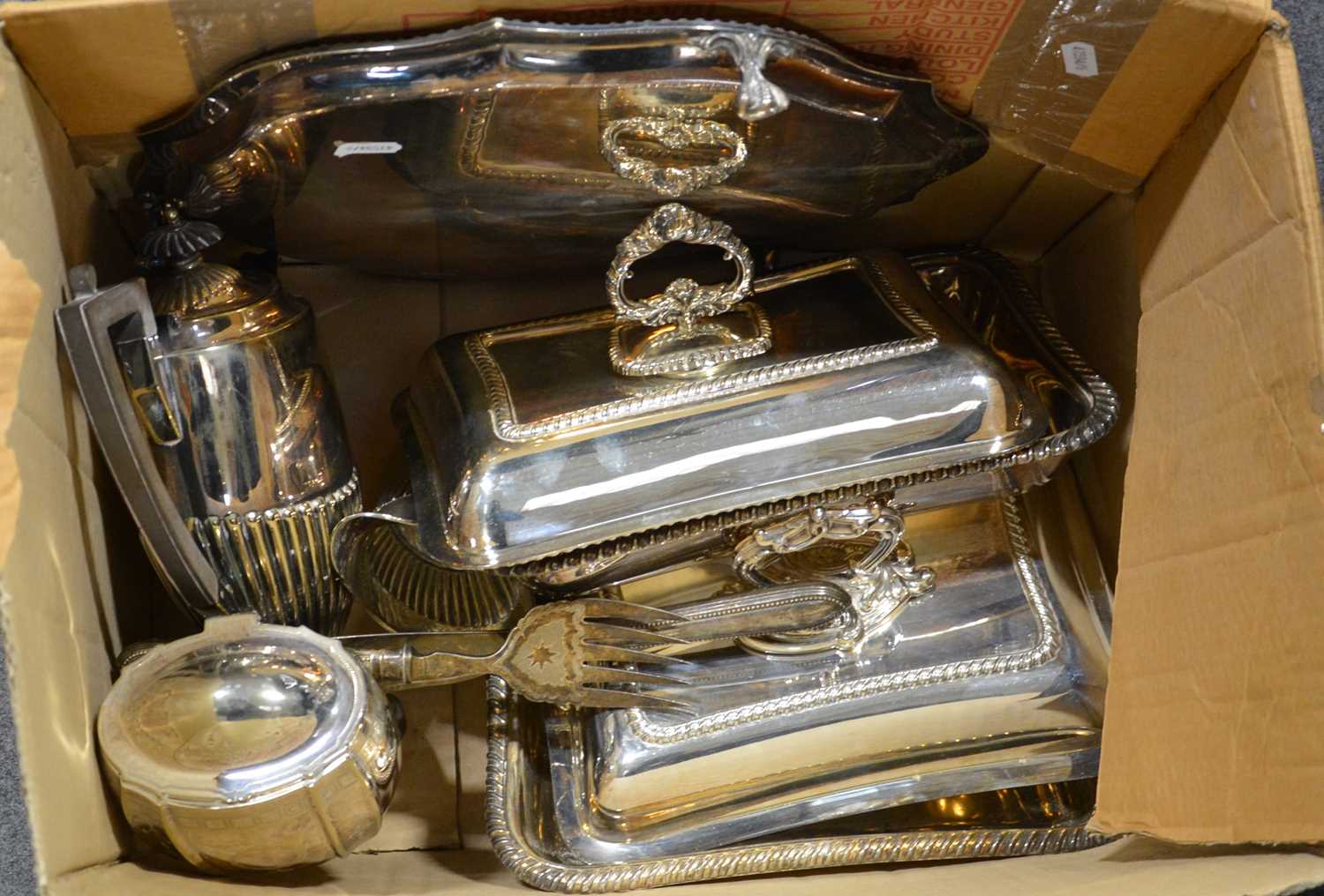 Lot 224 - Silver-plated ware, one box including two