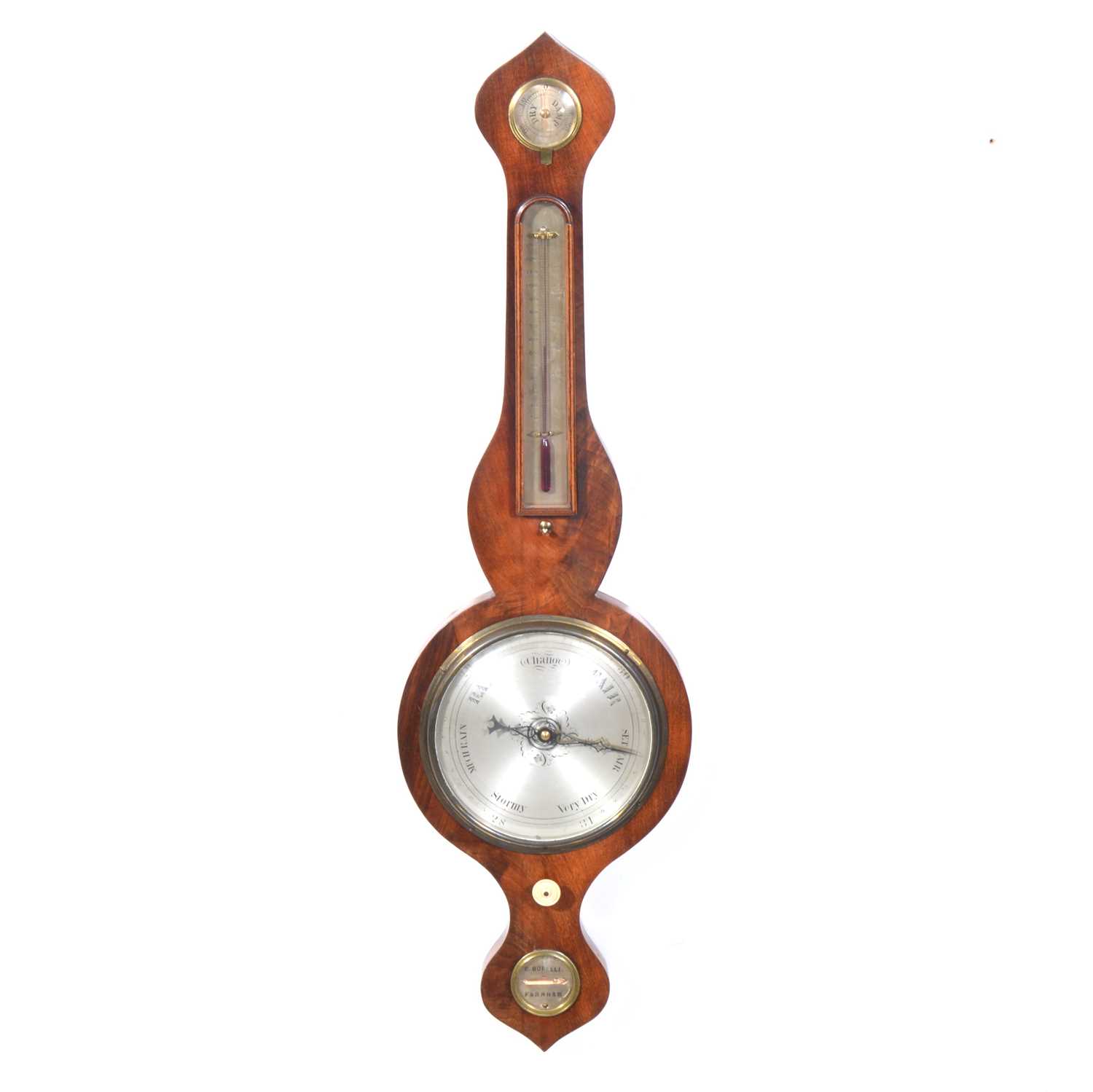 Lot 453 - Victorian mahogany banjo barometer,