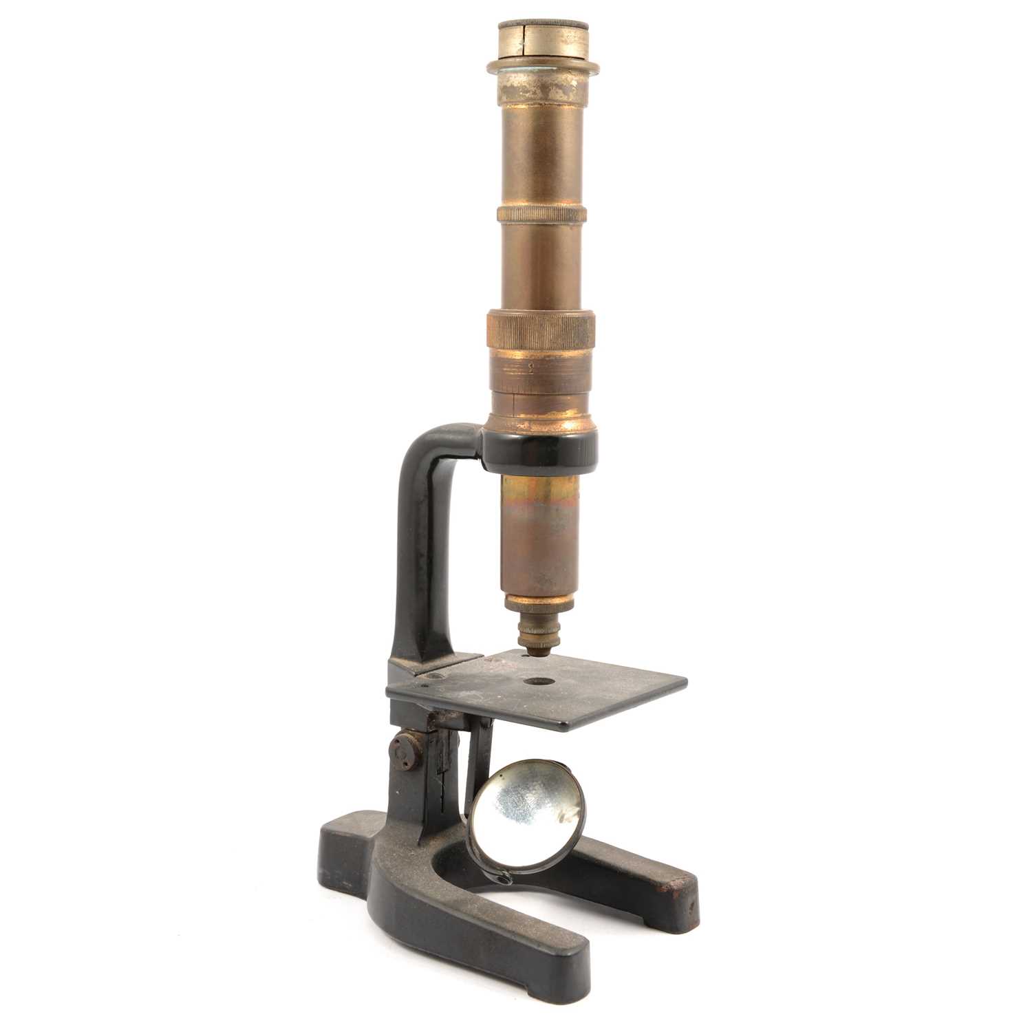 Lot 131 - Brass microscope, no makers mark, height