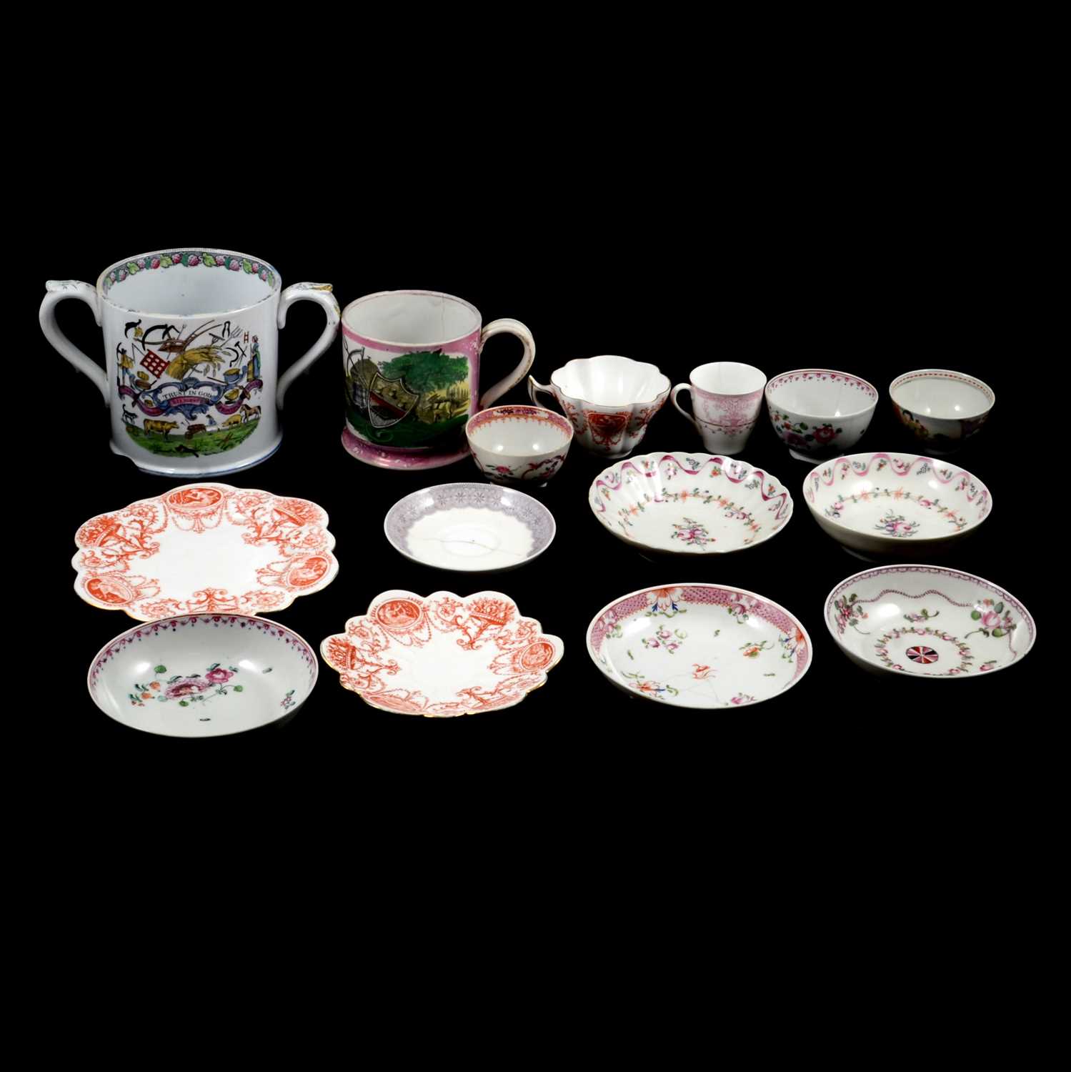 Lot 40 - Collection of English tea bowls, cups and