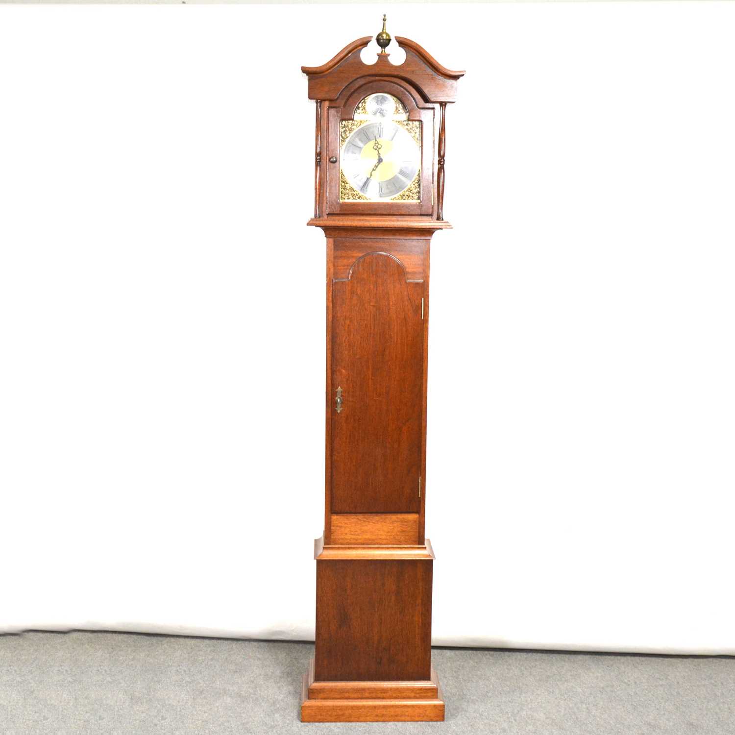 Lot 466 - Modern mahogany longcase clock,