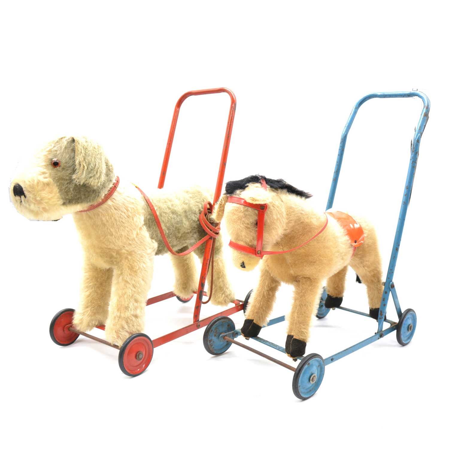 Lot 226 - Two vintage toy walkers, Merrythought dog