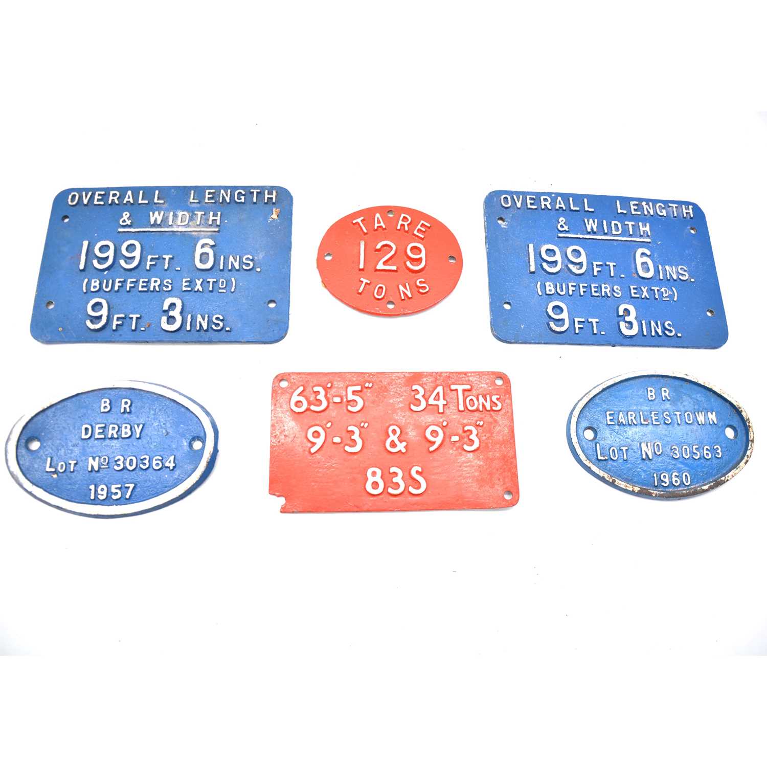 Lot 223 - Six locomotive builder and work cast iron